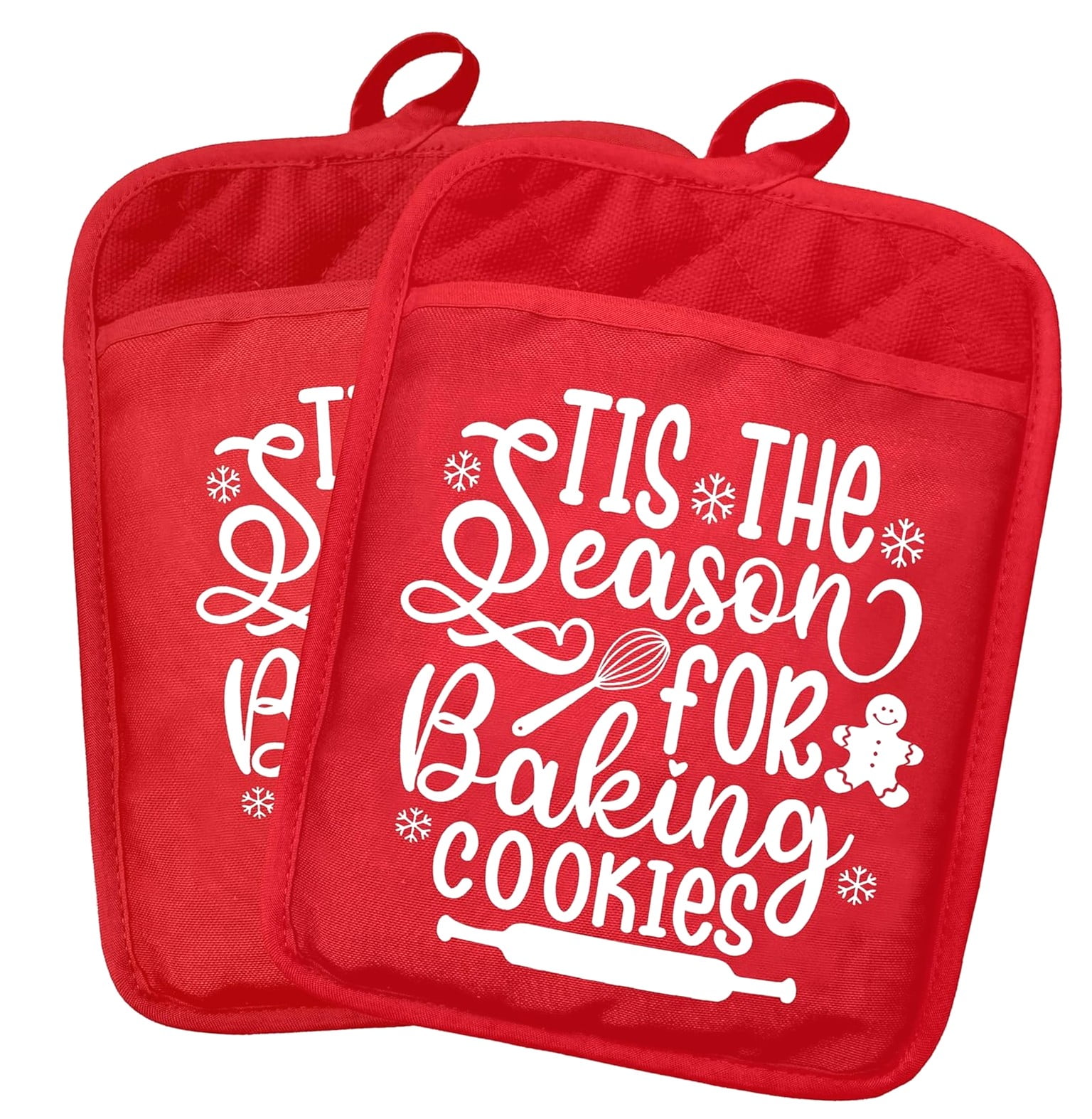 Coolnut Christmas Cookies Baker Pot Holders 2 Pack Set, for Bakers, Holiday Christmas Oven Hot ...