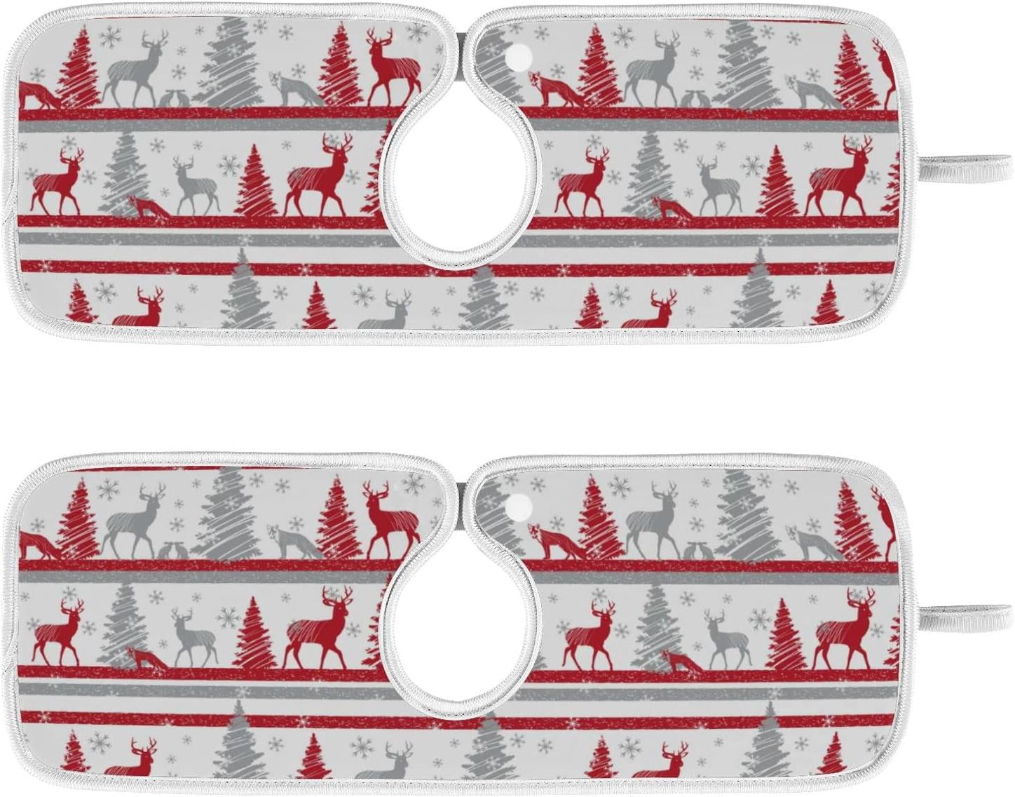 Coolnut Christmas Fox Hare 2PCS Kitchen Faucet Mat Bathroom Faucet Mat ...