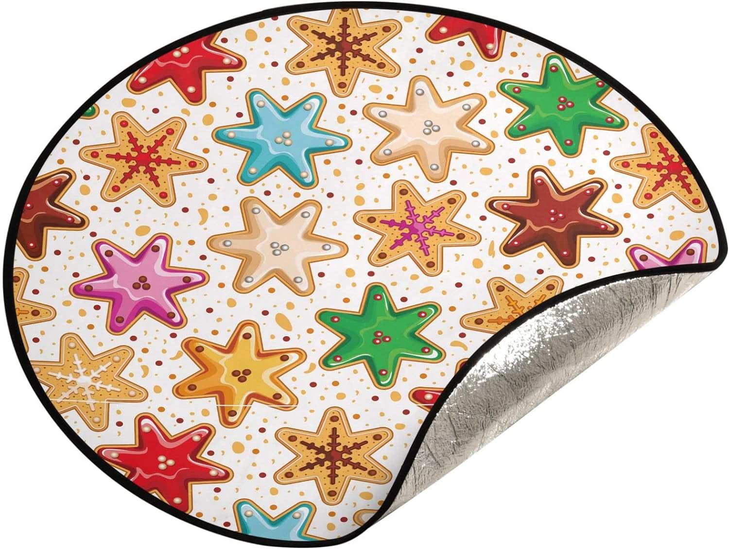 Coolnut Christmas Gingerbread Cookies Christmas Tree Mats Waterproof ...