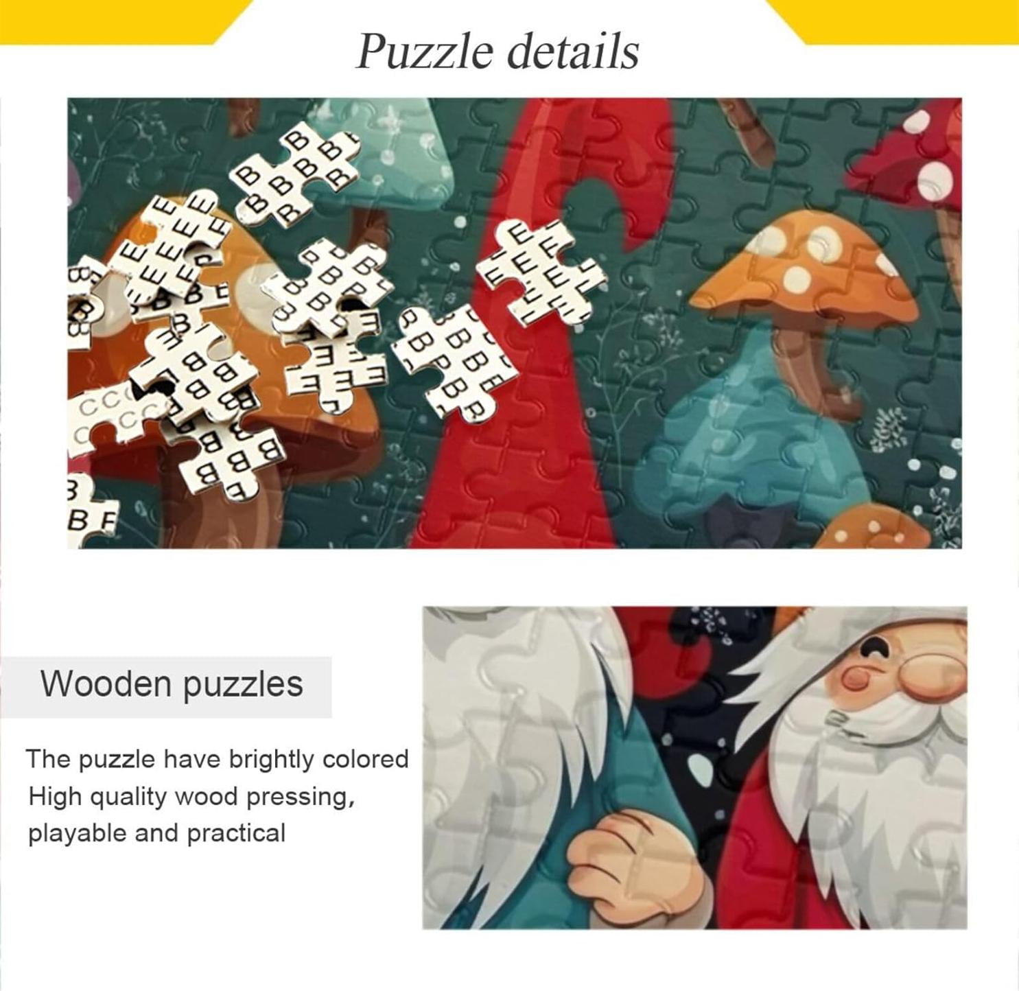 Coolnut Christmas Gnome Puzzles for Adults and Kids 500 Pieces, Wooden ...