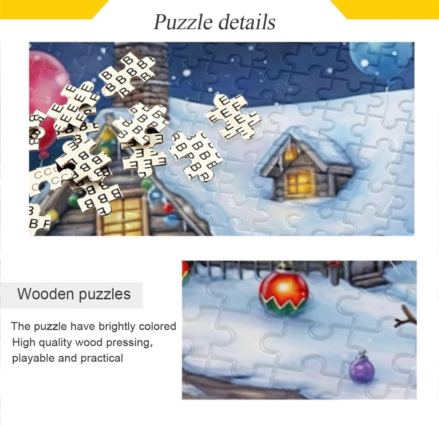 Coolnut Christmas House Puzzles for Adults and Kids 500 Pieces, Wooden ...
