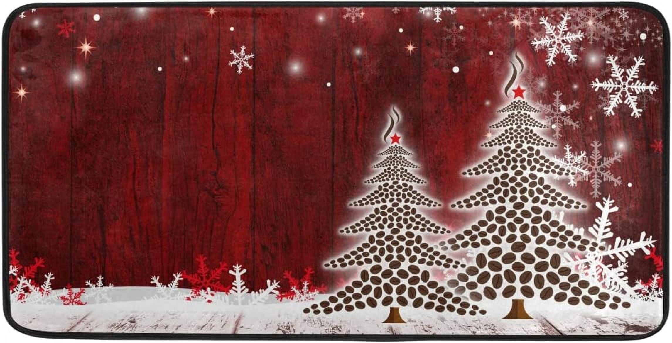 Coolnut Christmas Kitchen Rug Anti Fatigue Kitchen Floor Mat, 1Pcs Non ...