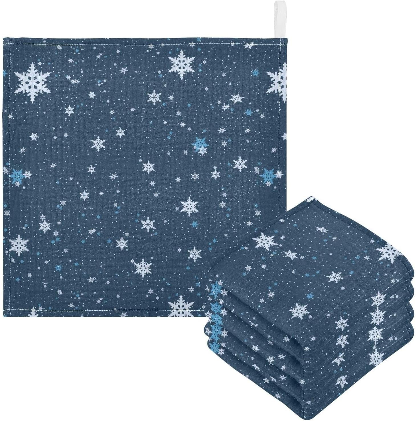 Coolnut Christmas Snowflake Pattern Baby Muslin Washcloths Face Towel ...