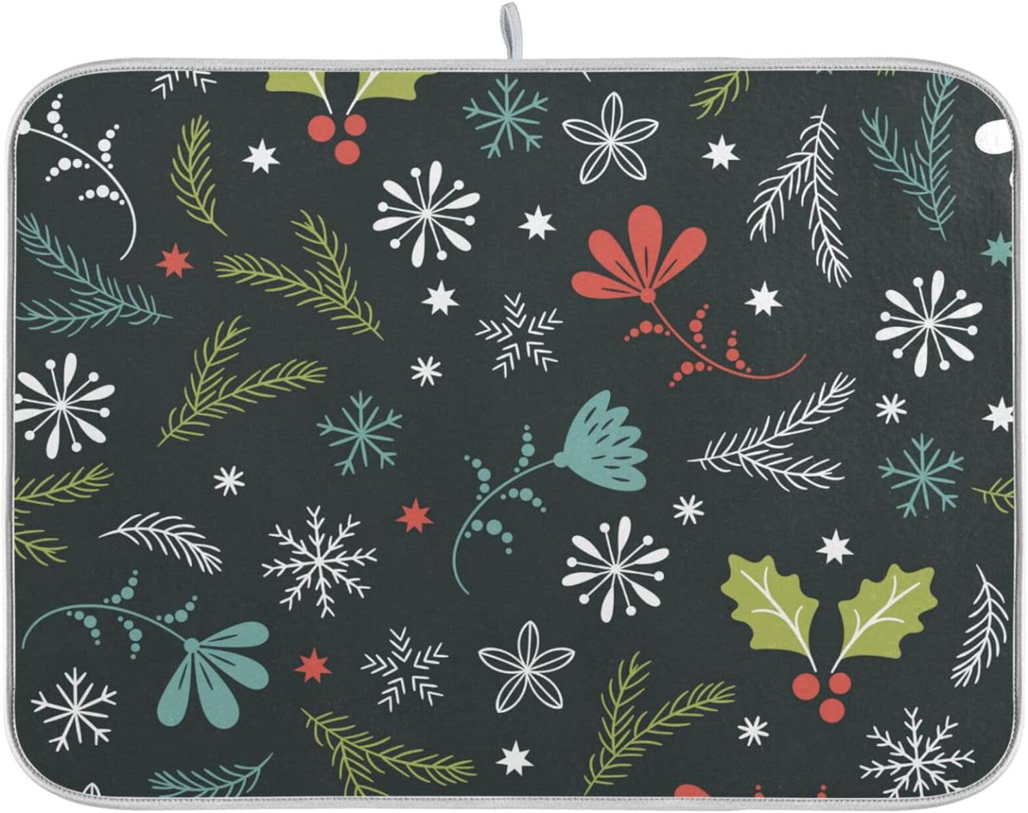 Coolnut Christmas Spruce Branches Dish Drying Mat Absorbent Reversible ...