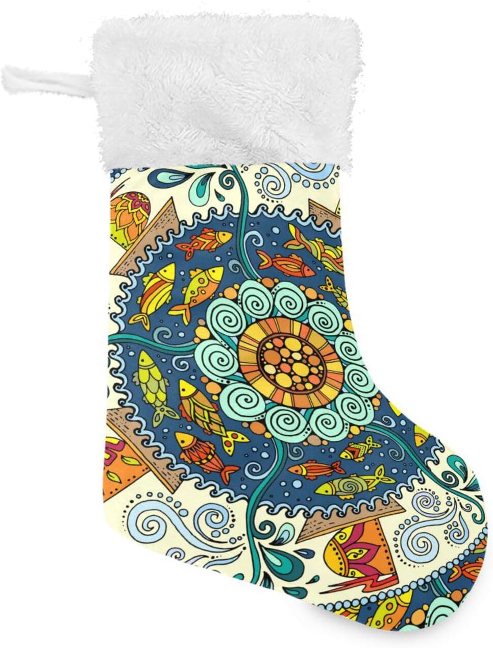 Coolnut Christmas Stockings 17.7 inch Color Ethnic Mandala Fish Waves ...