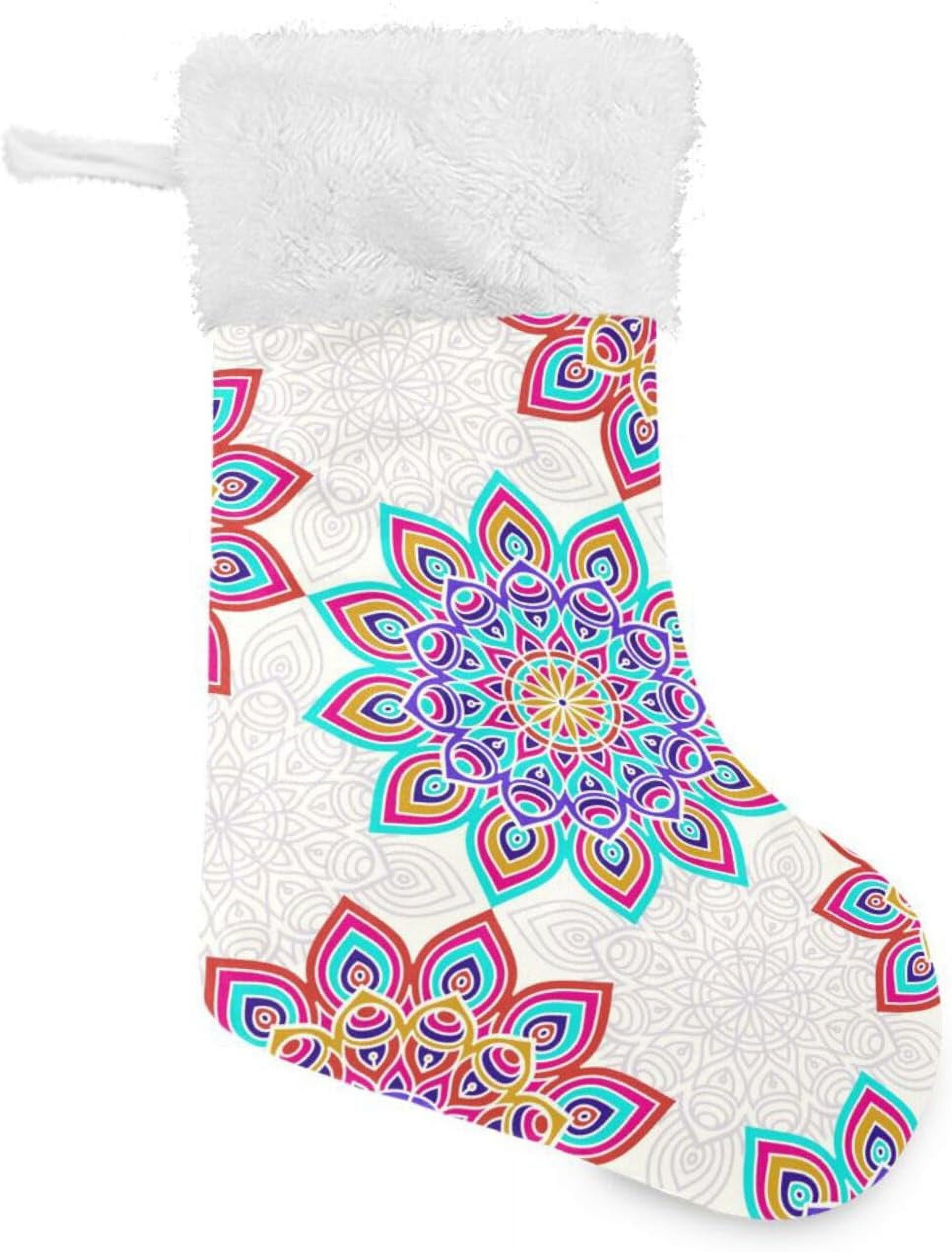 Coolnut Christmas Stockings 17.7 inch Ethnic Floral Colorful Mandala ...