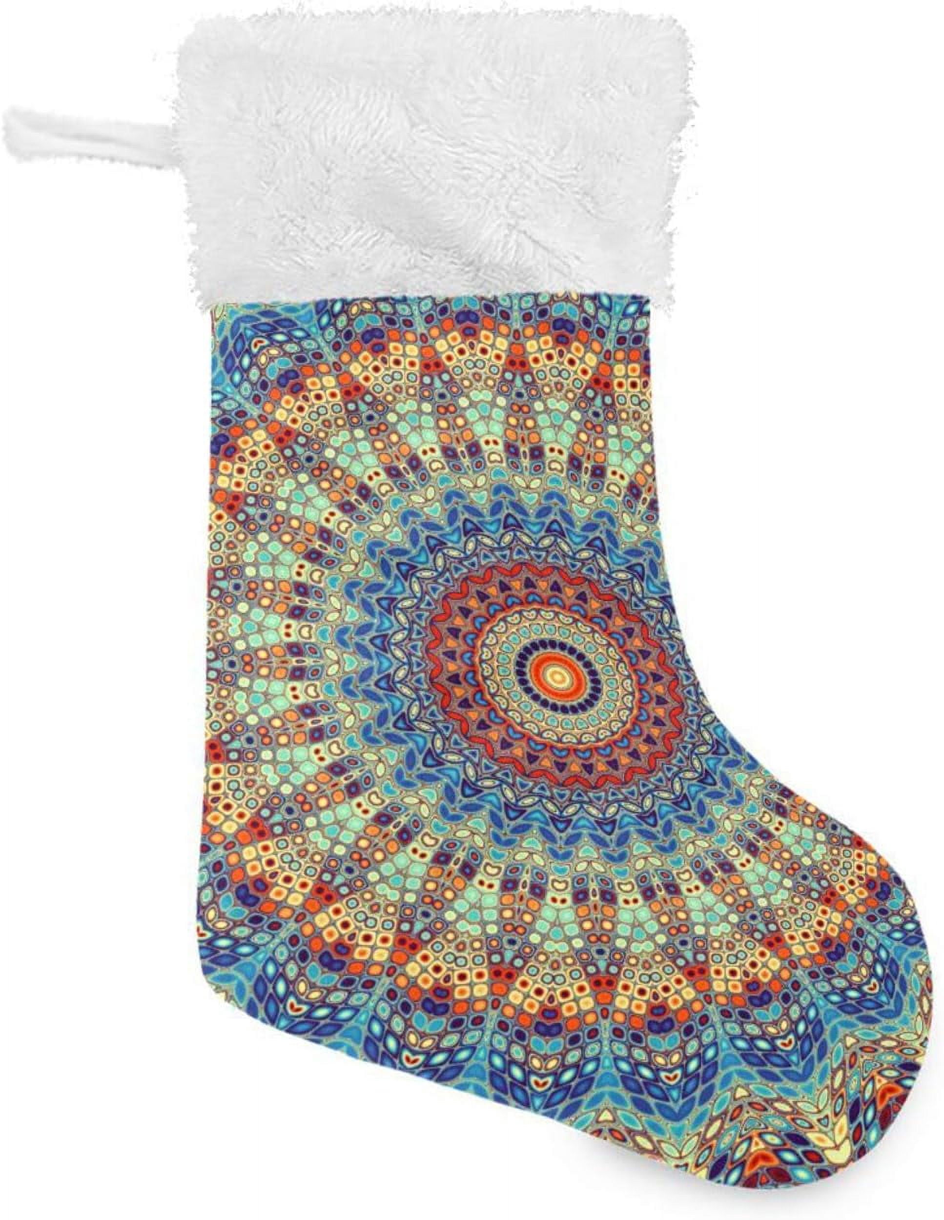 Coolnut Christmas Stockings 17.7 inch Round Mandala Mosaic Tile Style ...