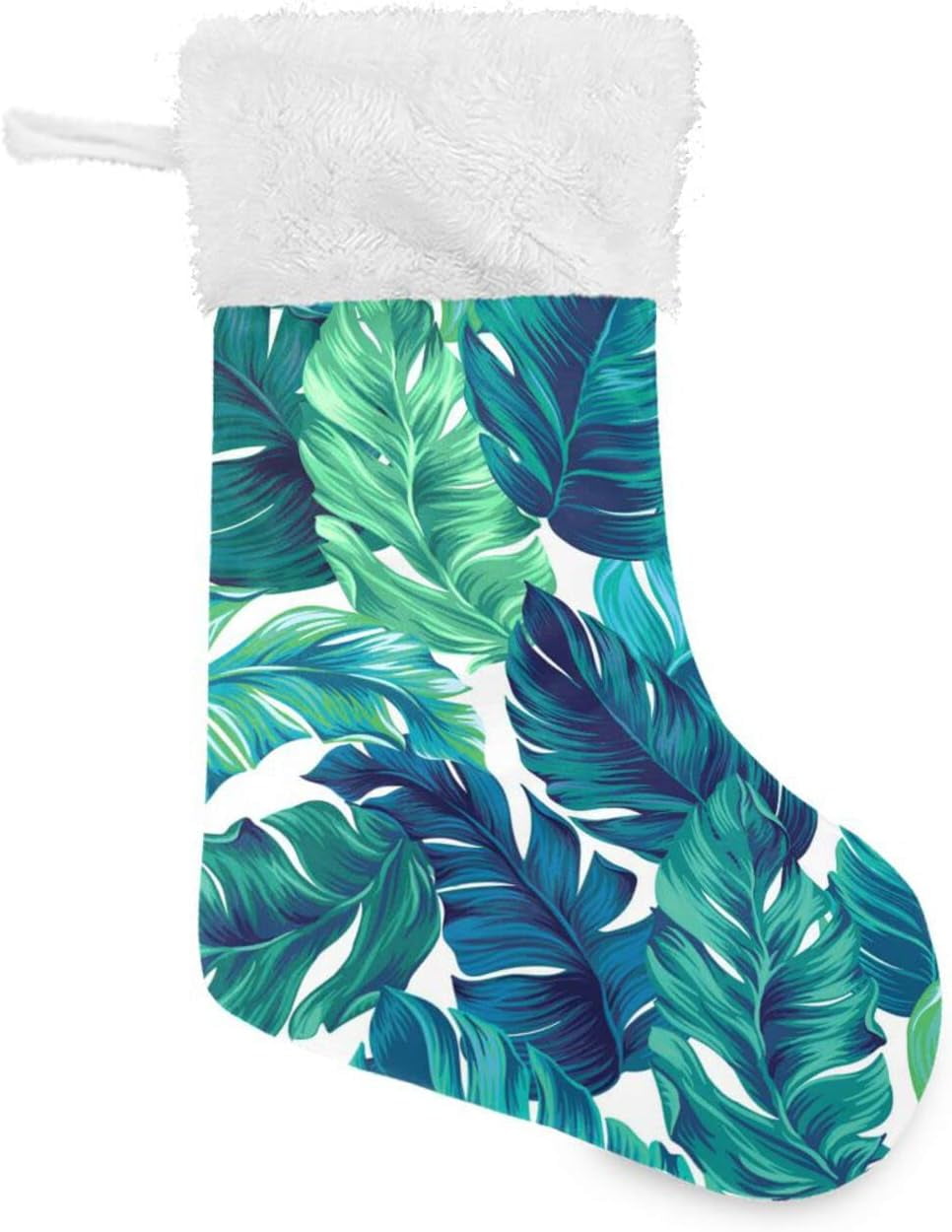 Coolnut Christmas Stockings 2 Pack Turquoise and Green Tropical Leaves ...