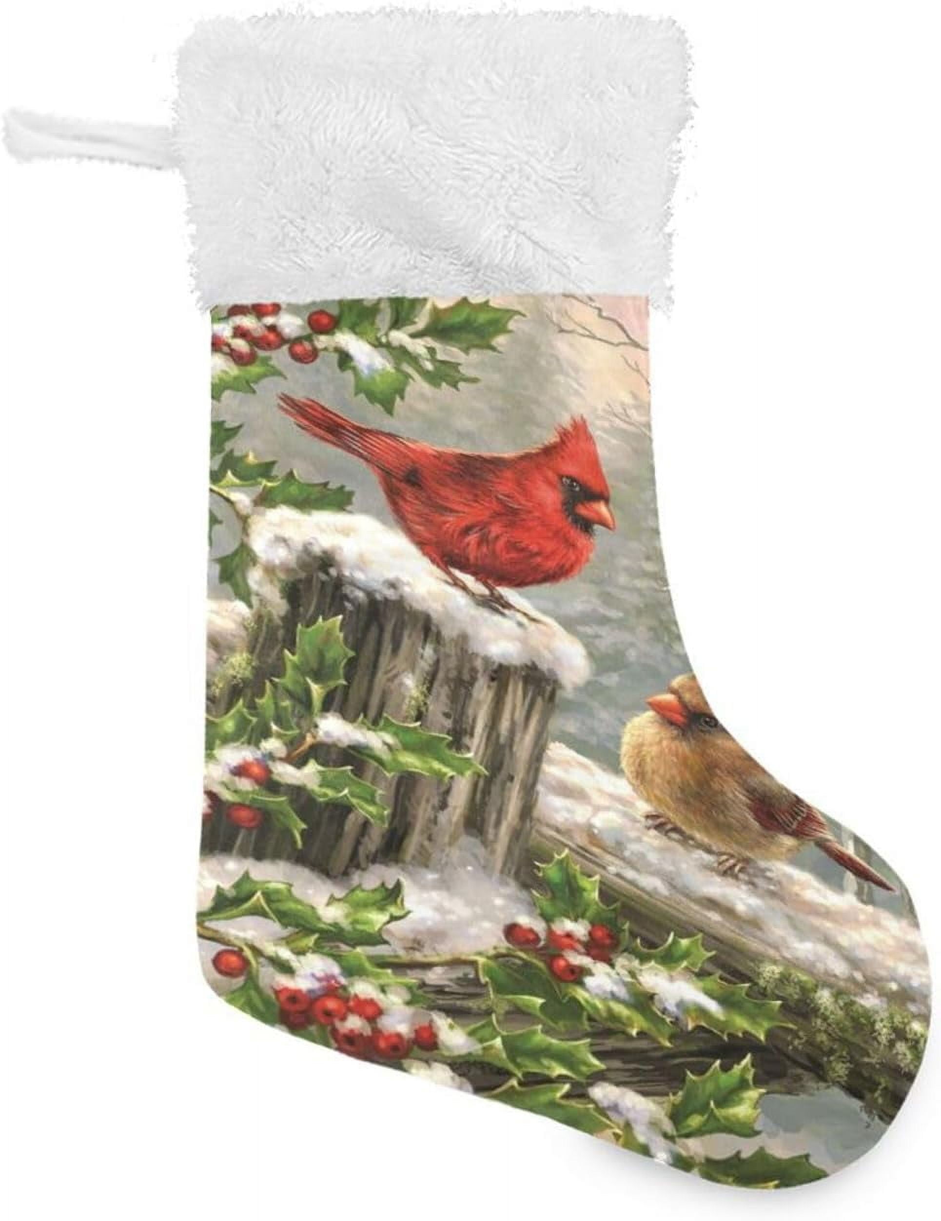 Coolnut Christmas Stockings 2 Pack Winter Red Cardinal Bird Xmas ...