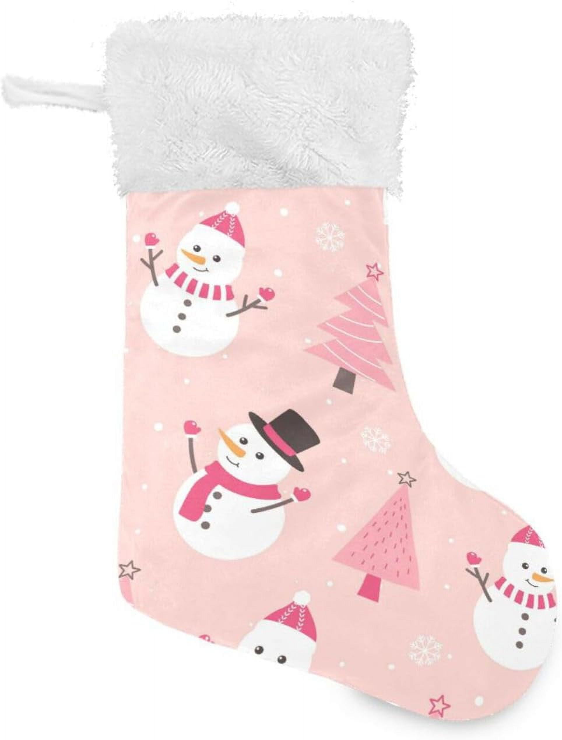 Coolnut Christmas Stockings Christmas Pink Snowman 1Pack 17" Xmas ...