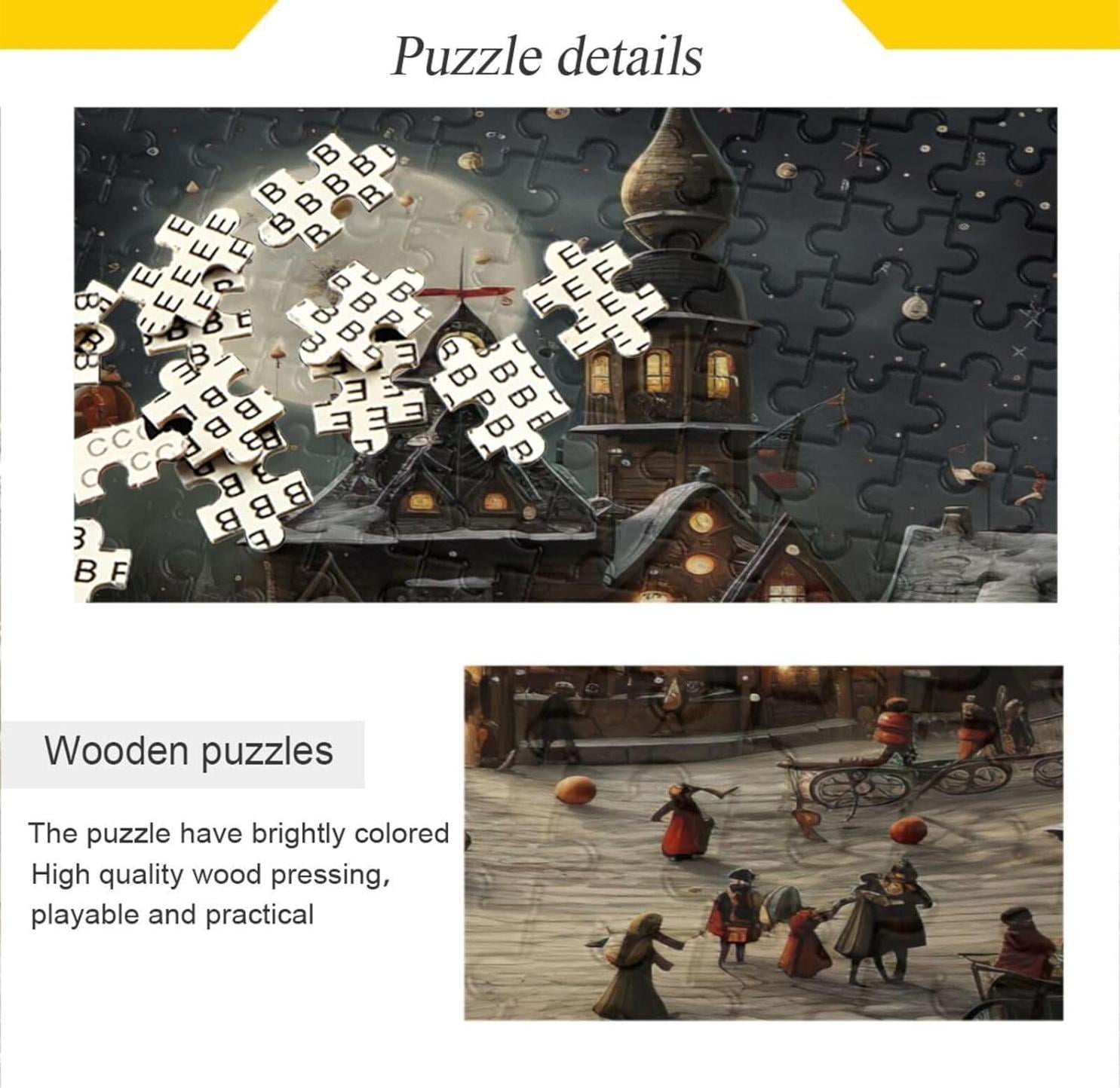 Coolnut Christmas Town Puzzles for Adults and Kids 1000 Pieces, Wooden ...