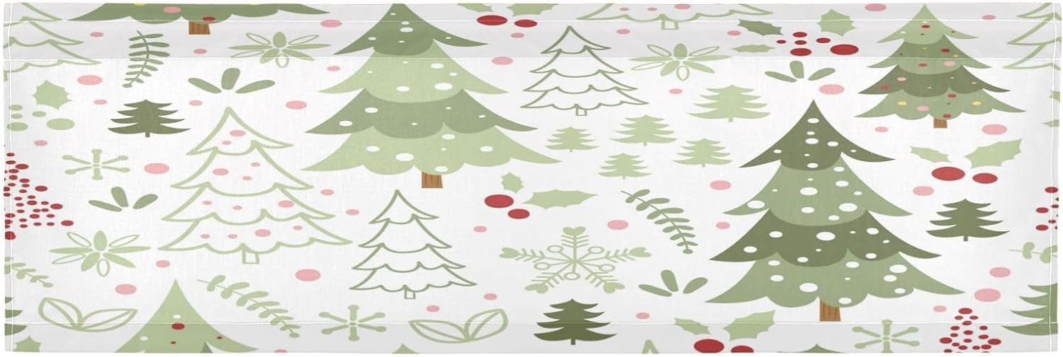 Coolnut Christmas Tree Curtain Valance for Windows, Rod Pocket Valance ...