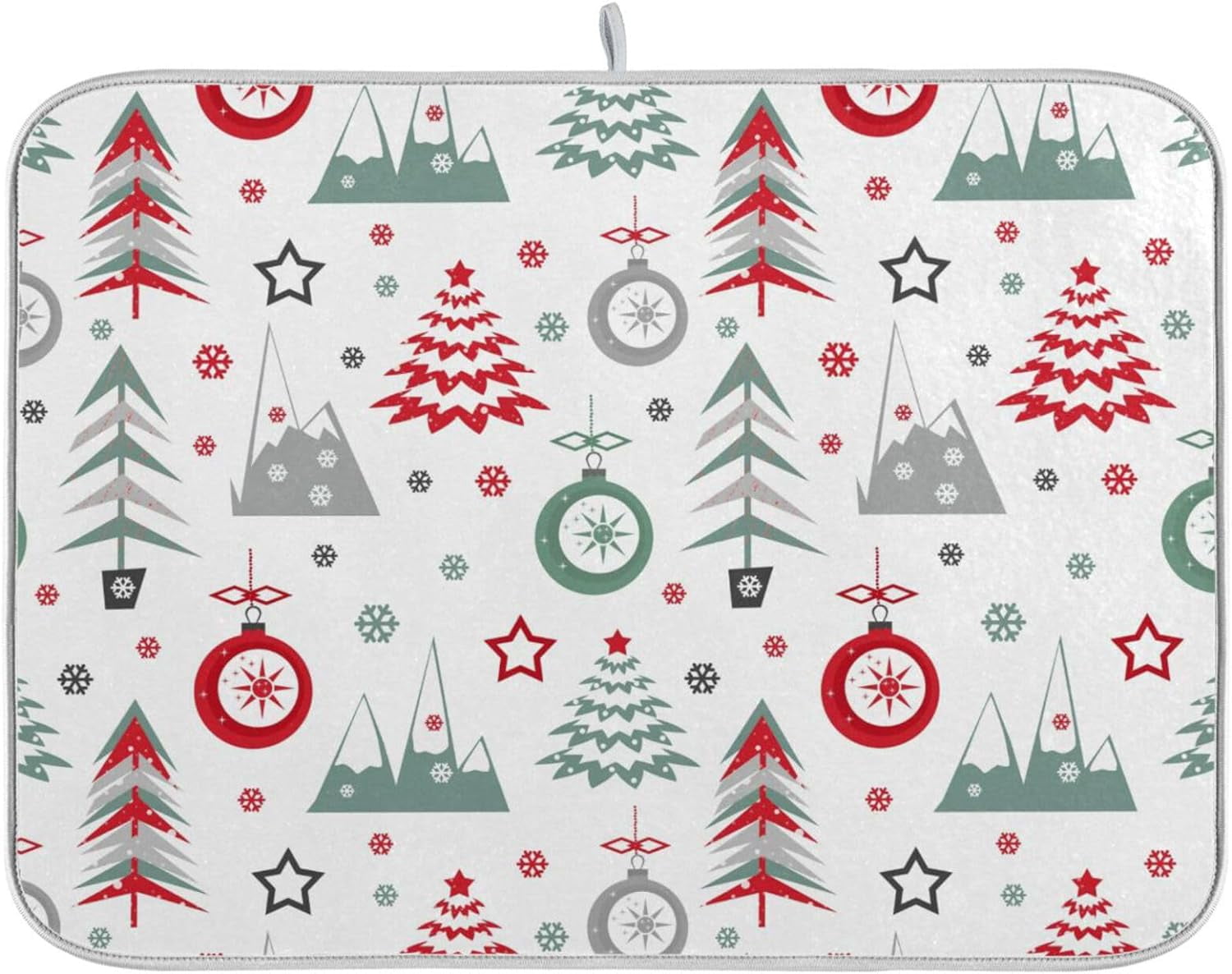 Coolnut Christmas Tree Dish Drying Mat Absorbent Reversible Drying Pad ...