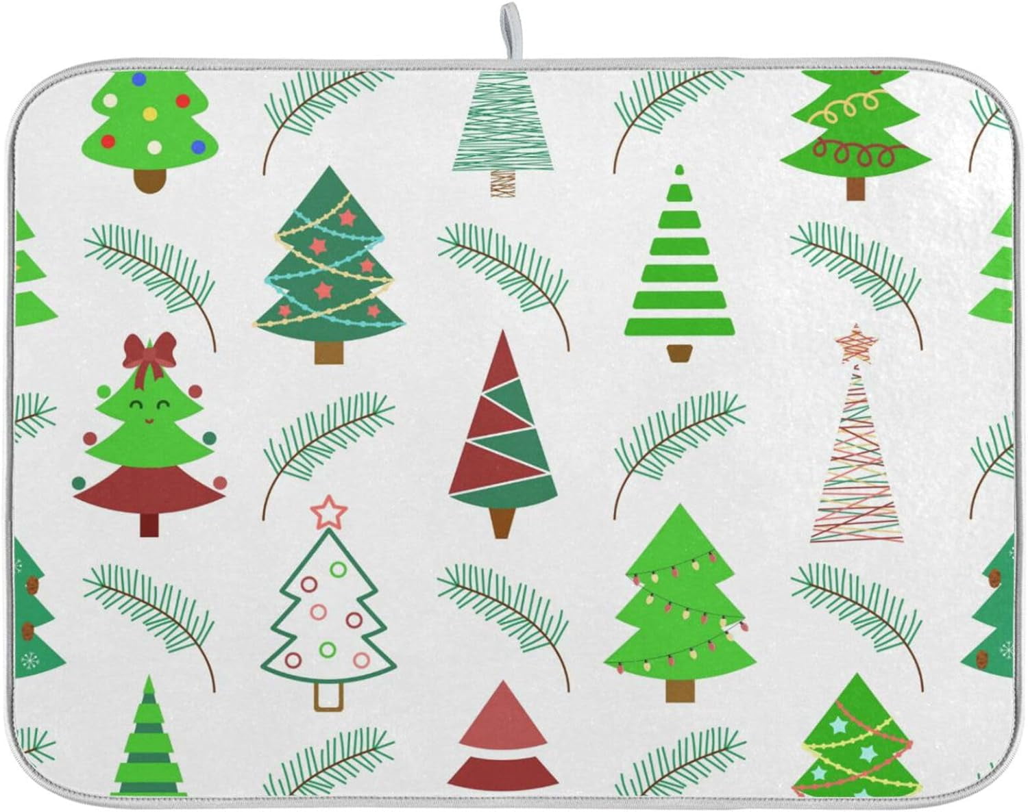 Coolnut Christmas Tree Dish Drying Mat Absorbent Reversible Drying Pad ...