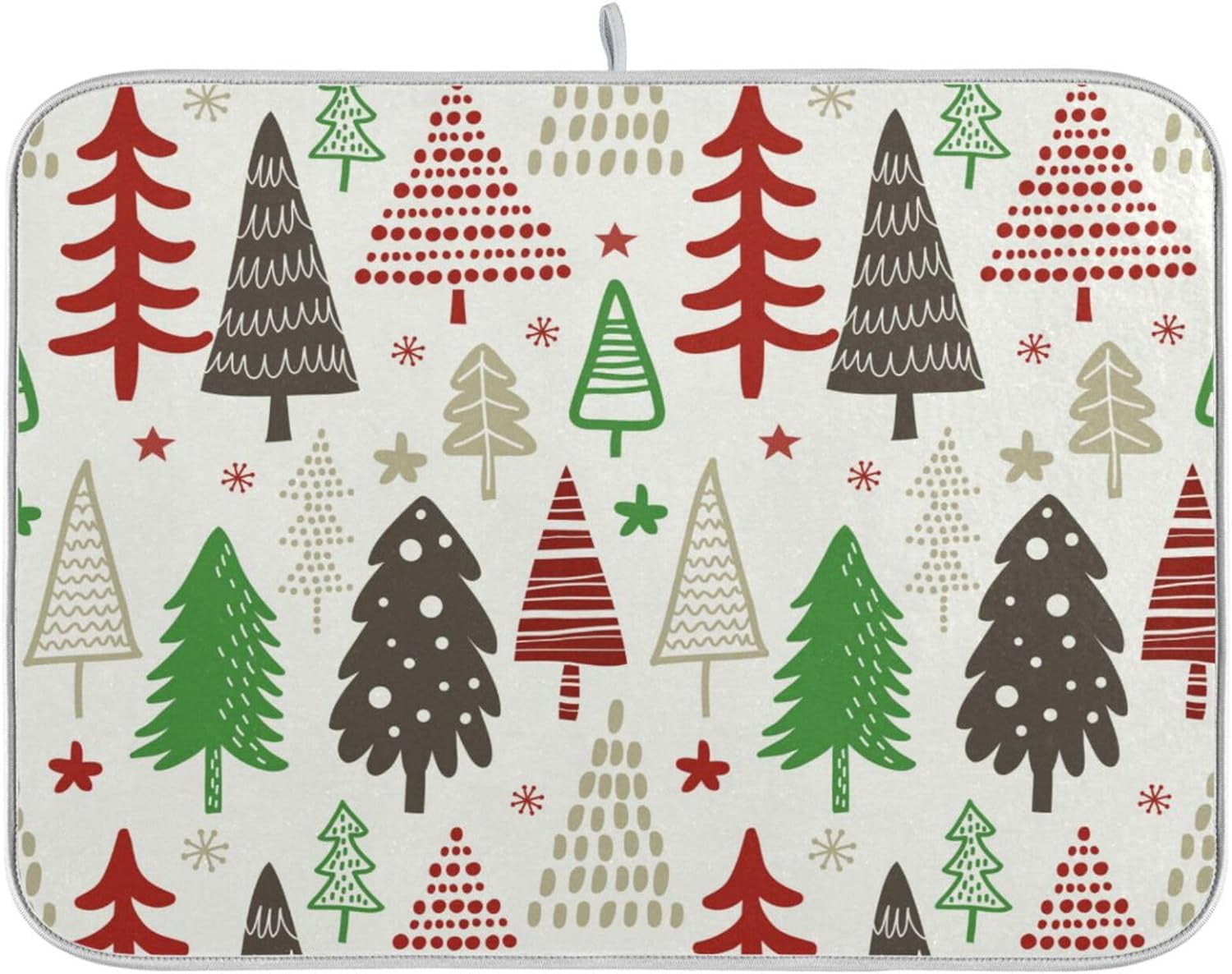 Coolnut Christmas Tree Dish Drying Mat Absorbent Reversible Drying Pad ...