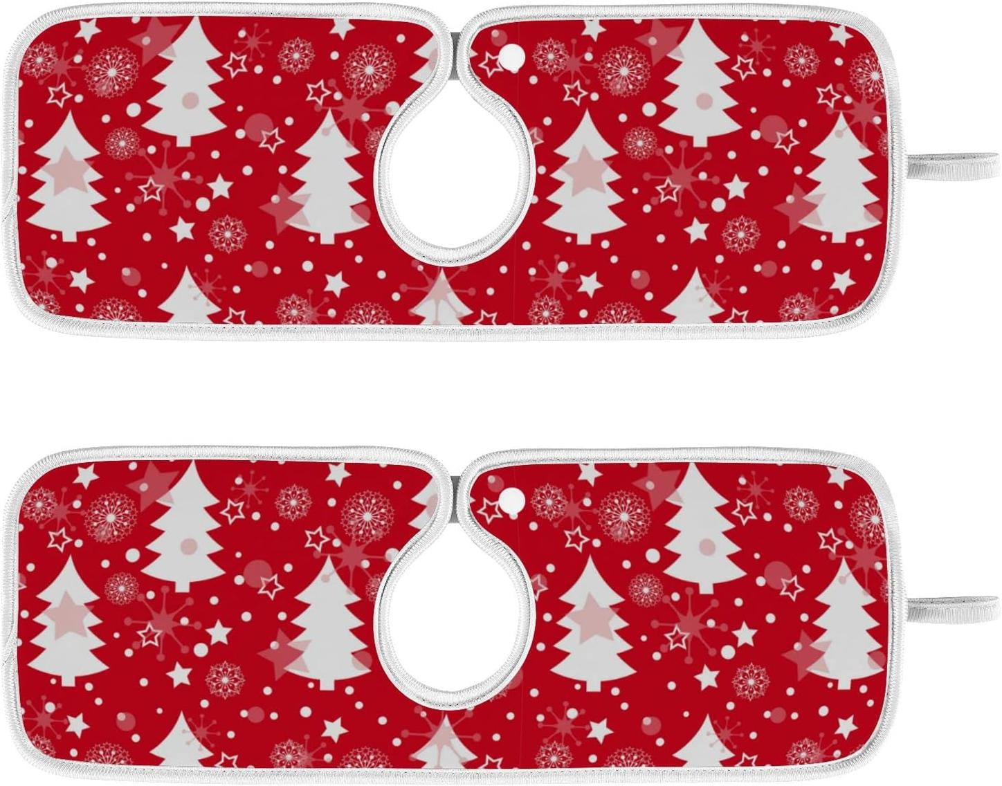 Coolnut Christmas Trees 2PCS Kitchen Faucet Mat Bathroom Faucet Mat ...