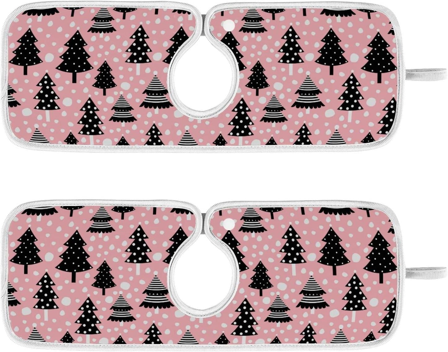 Coolnut Christmas Trees Pink Kitchen Sink Splash Guard 2 Packs Faucet ...