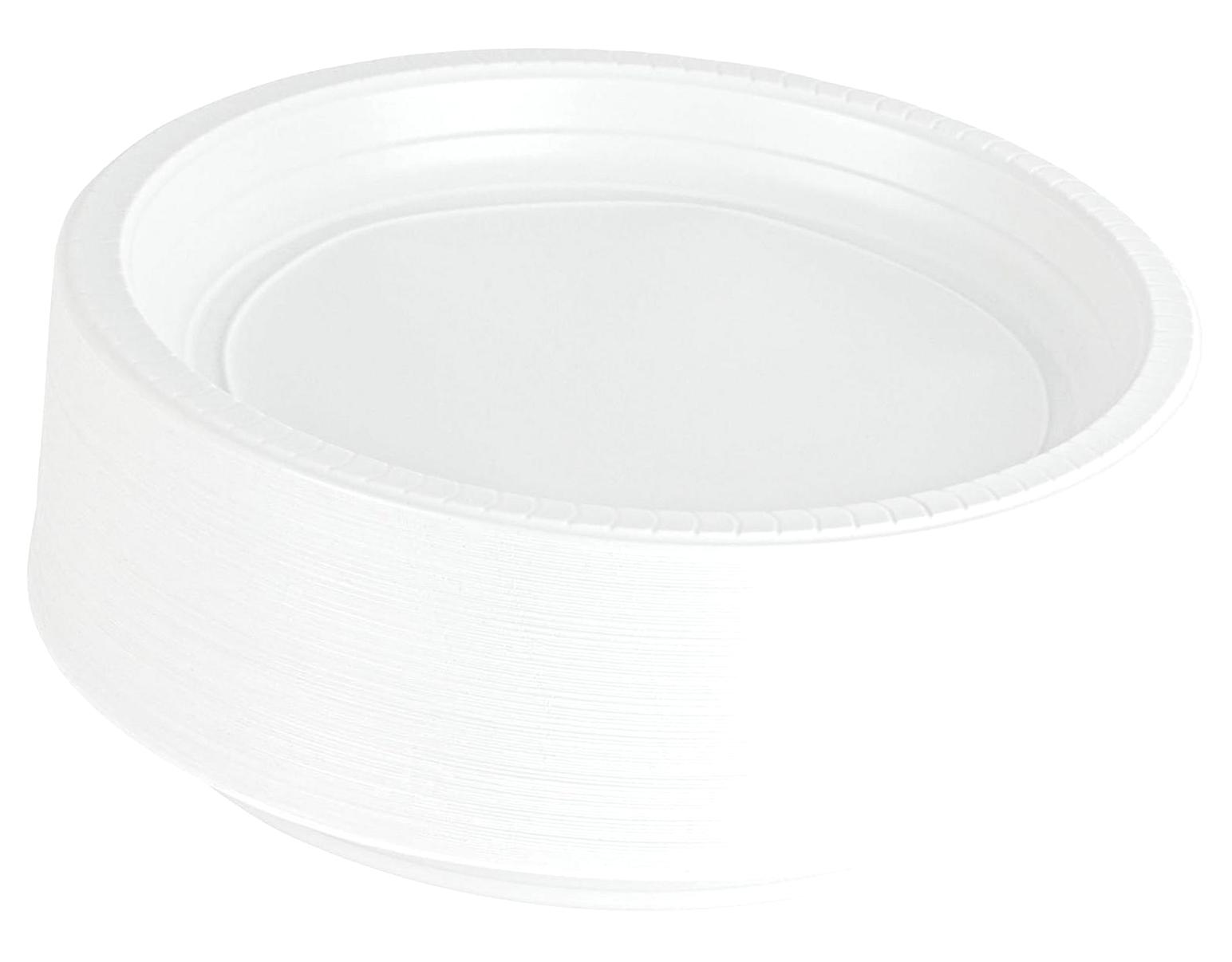 Coolnut Circular Microwave-Safe Plastic Dishes, White, Tableware (100 ...