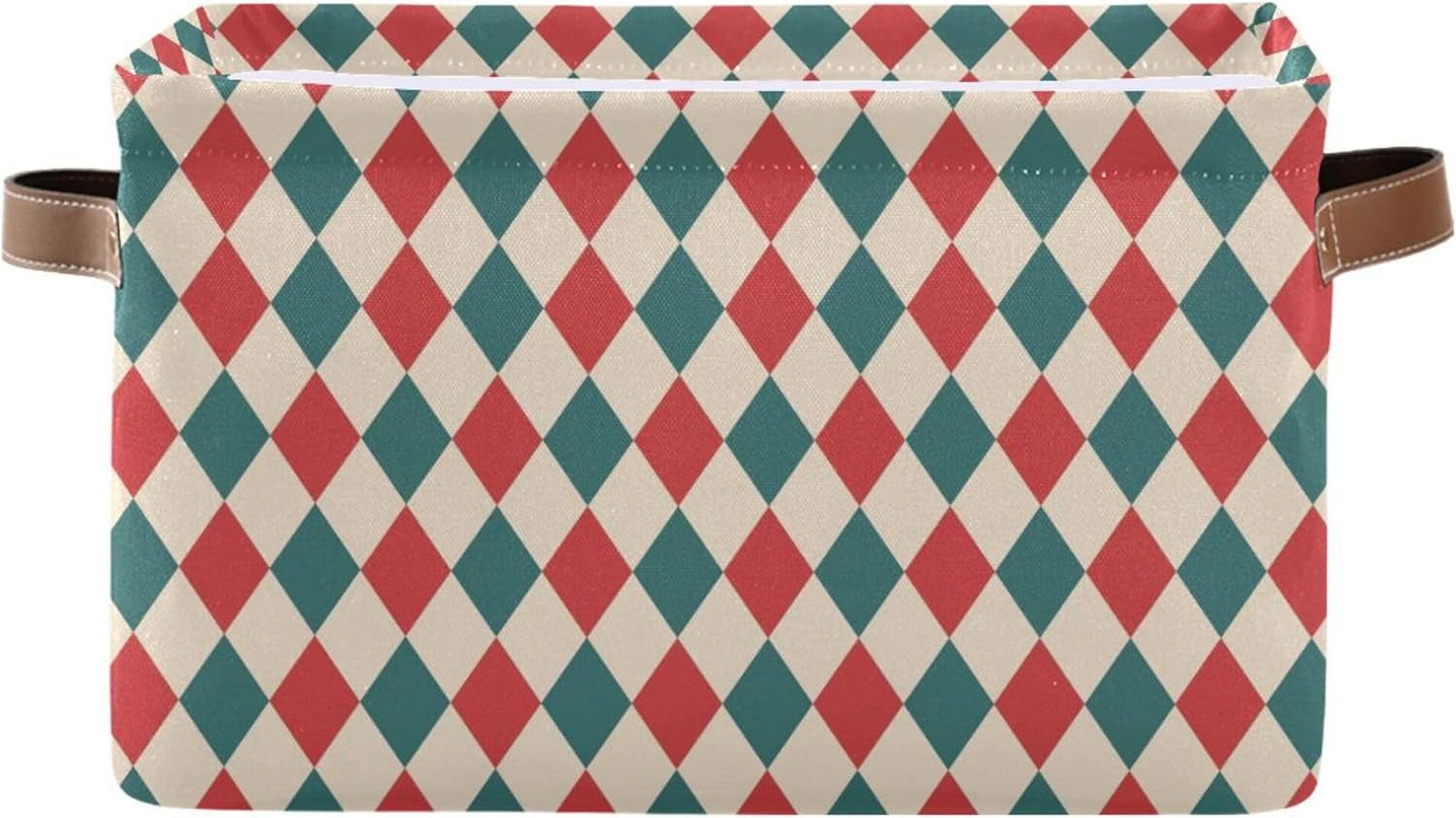 Coolnut Circus Carnival Plaid Storage Basket Foldable Storage Bin ...