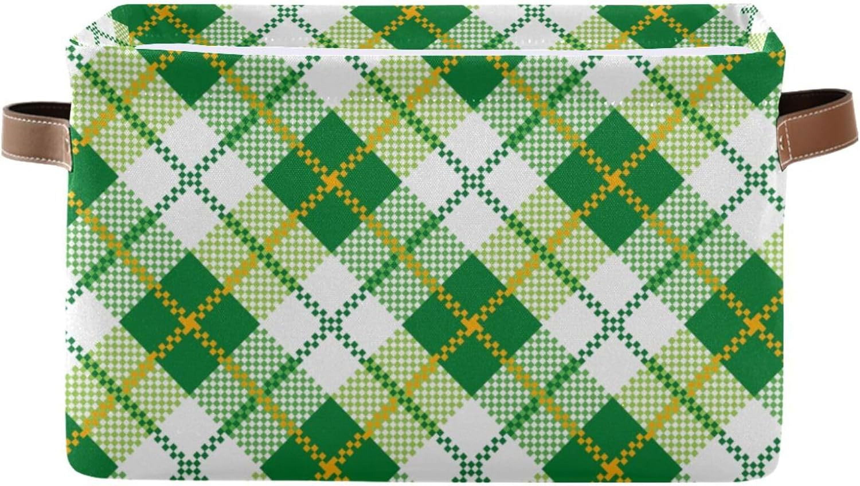 Coolnut Classic Checkers Green Storage Bins Foldable Canvas Fabric ...