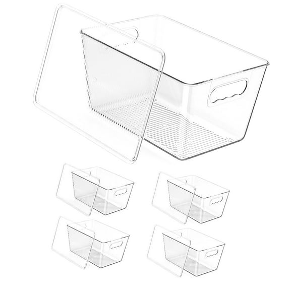 Coolnut Clear Plastic Storage Bins, Pantry Organizers Storage ...