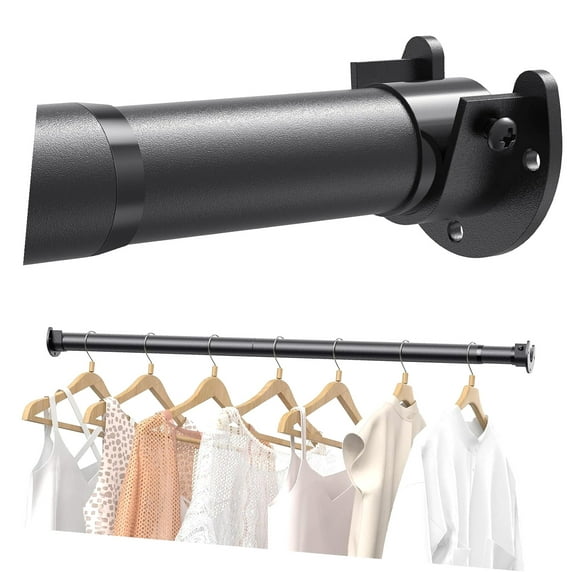 Coolnut Closet Rods for Hanging Clothes, to 129 Inches Stepless Metal Closet Rod, 1.3 Inches ...