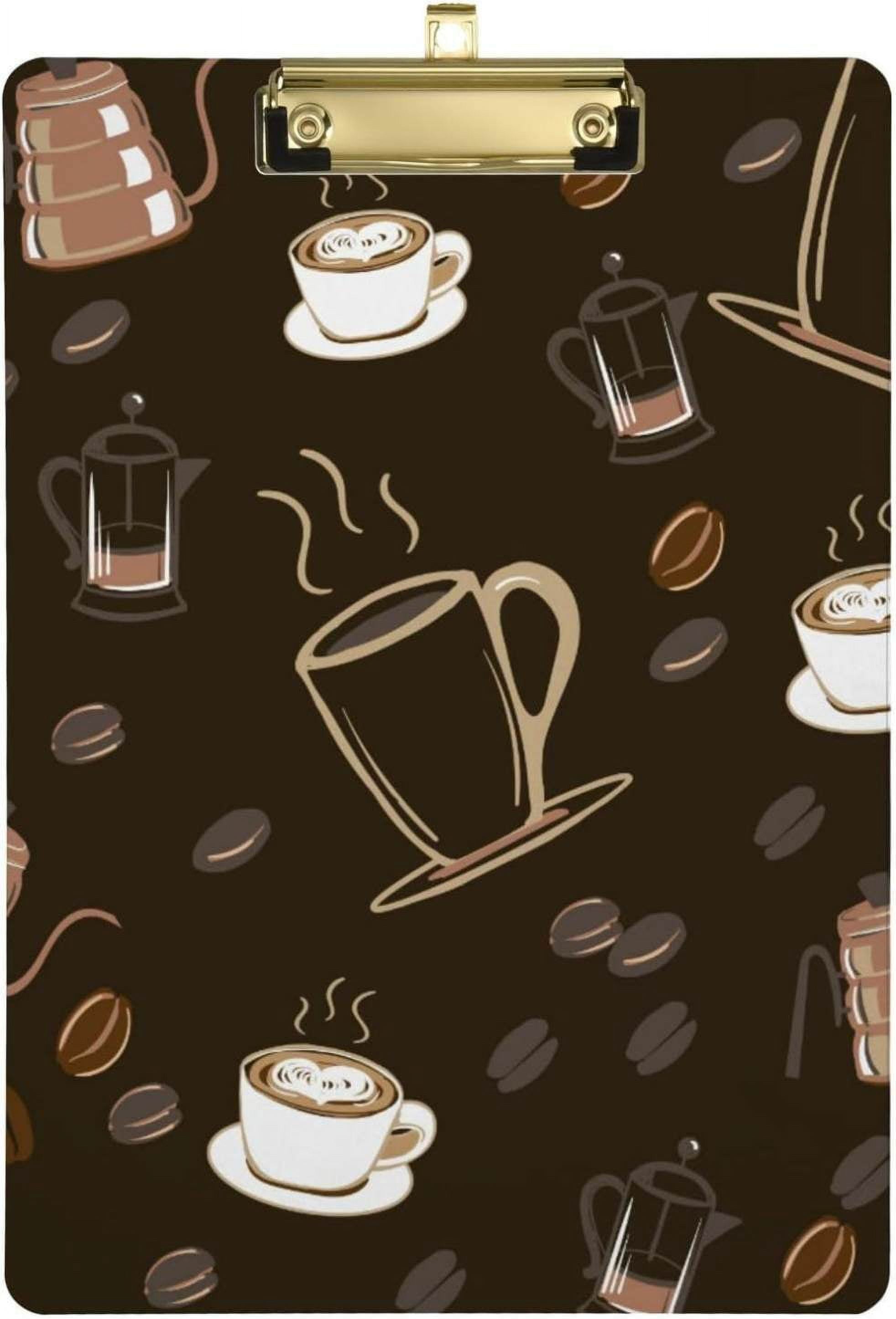 Coolnut Coffee Theme Clipboard, Acrylic Standard A4 Letter Size Clip ...