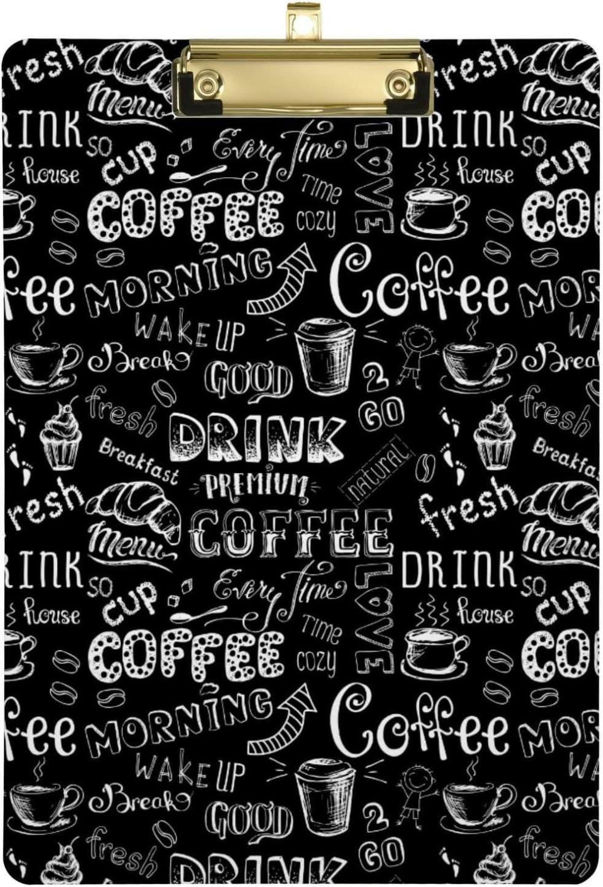 Coolnut Coffee Theme Clipboard, Acrylic Standard A4 Letter Size Clip ...