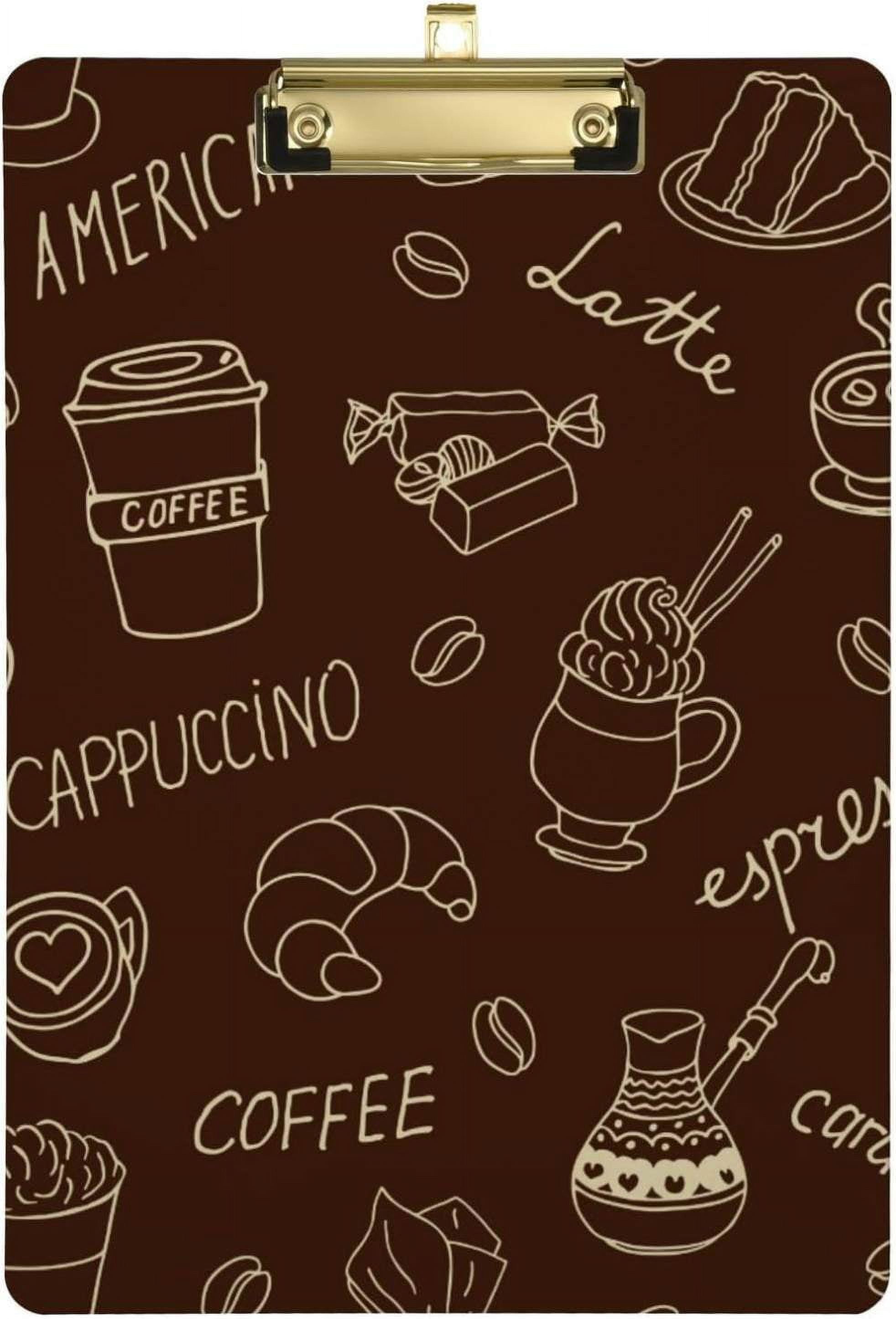 Coolnut Coffee Theme Clipboard, Acrylic Standard A4 Letter Size Clip ...