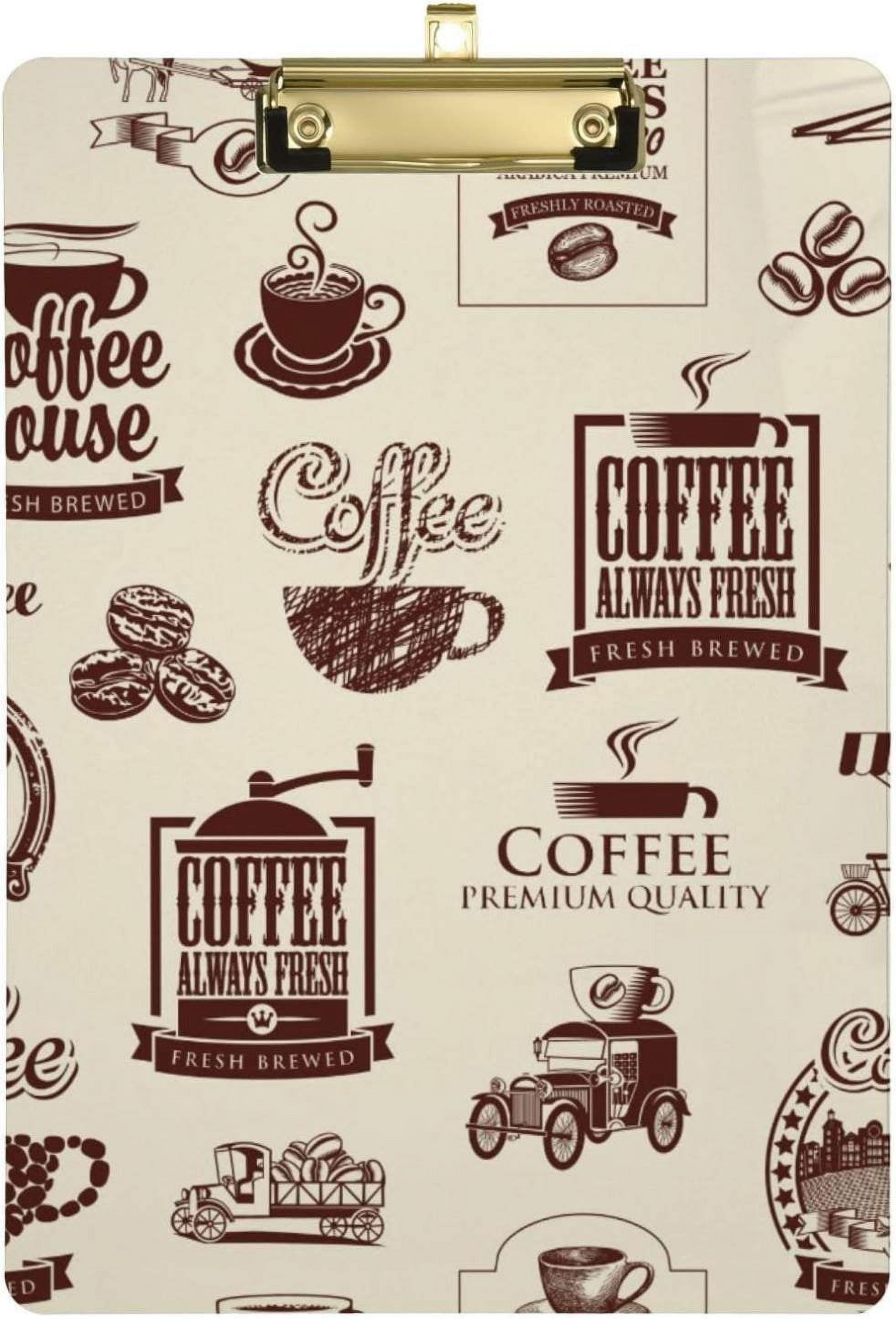 Coolnut Coffee Theme Clipboard, Acrylic Standard A4 Letter Size Clip ...