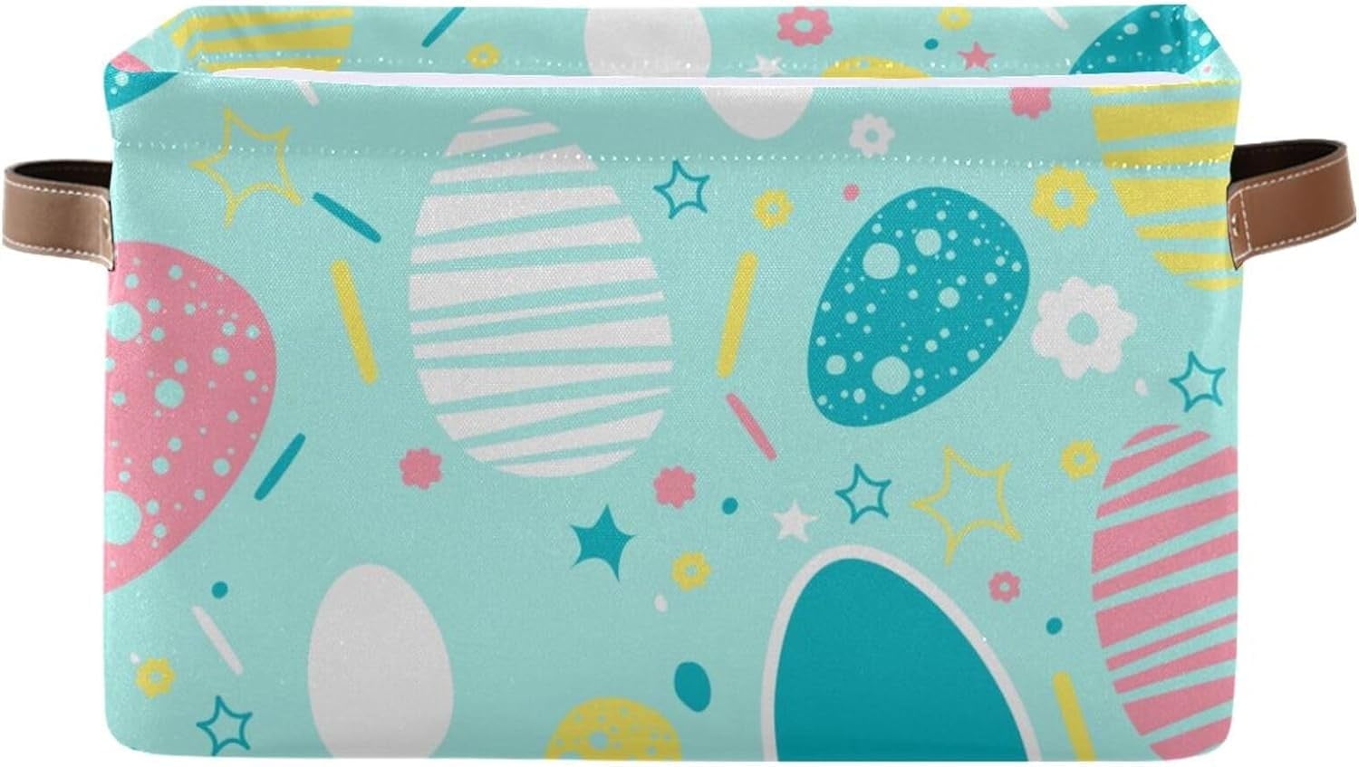 Coolnut Colored Easter Eggs Storage Bins Foldable Canvas Fabric Storage ...
