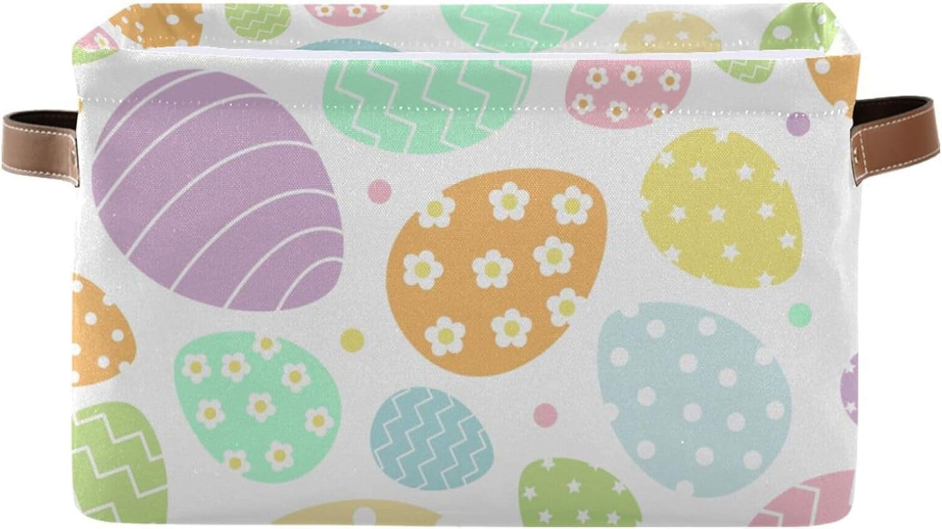 Coolnut Colored Easter Eggs Storage Bins Foldable Canvas Fabric Storage ...