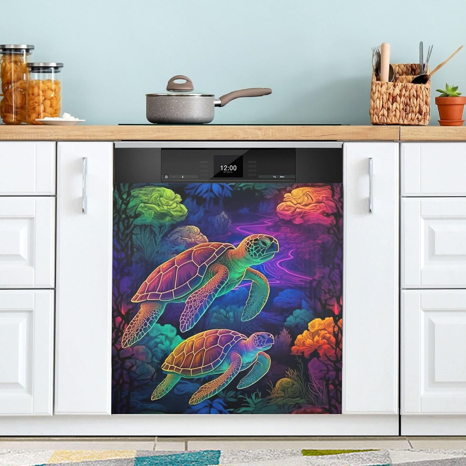 Coolnut Colored Turtle Dishwasher Door Cover Reusable Trimmable Kitchen ...