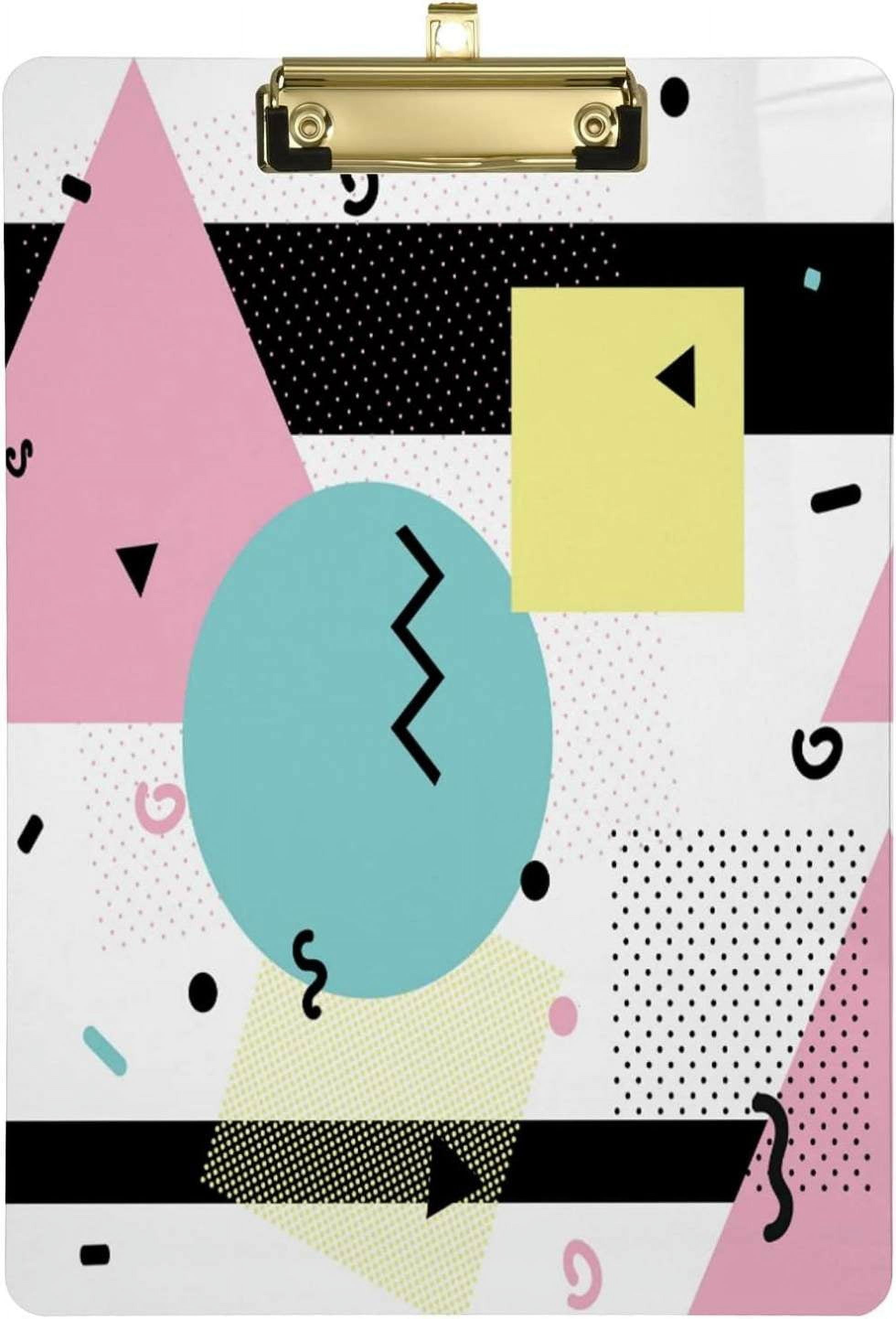 Coolnut Colorful Abstract Geometry 12.5"x9" Clipboard, Acrylic Fashion ...