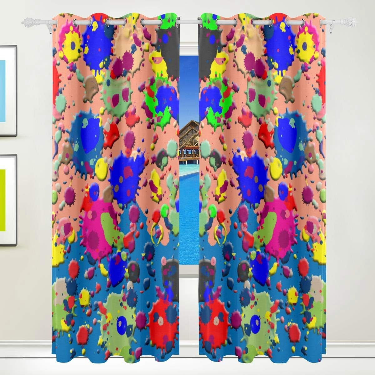 Coolnut Colorful Bright Ink Splat Thermal Insulated Blackout Grommet ...