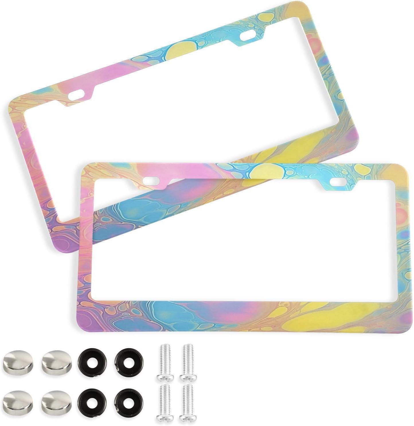 Coolnut Colorful Bubbles License Plate Frame 2 Holes Rustproof ...