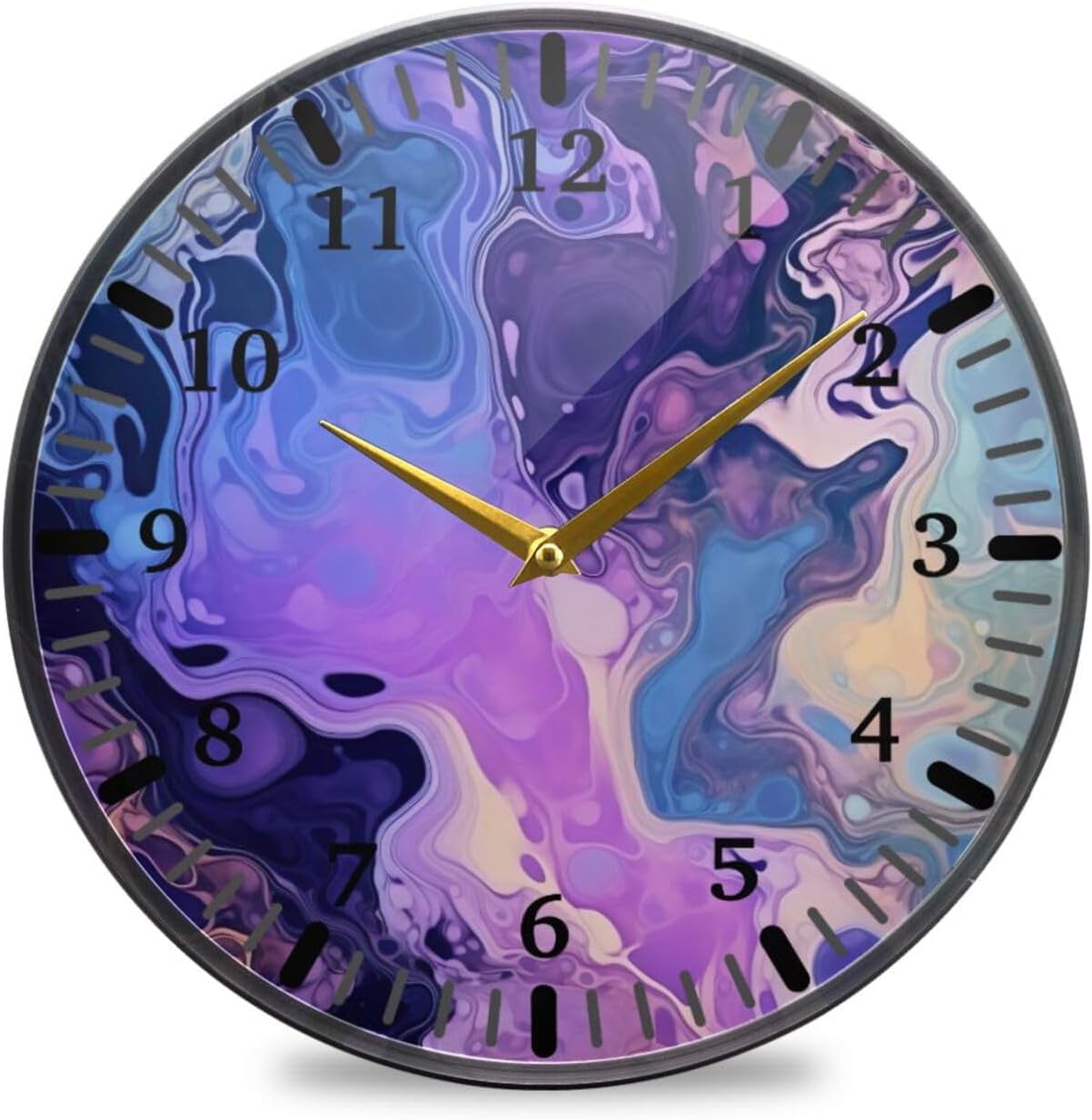 Coolnut Colorful Bubbles Wall Clock Silent Non-Ticking Round 12 Inch ...
