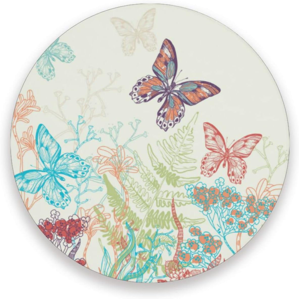 Coolnut Colorful Butterflies Coasters for Drinks Set of 4, Absorbent ...