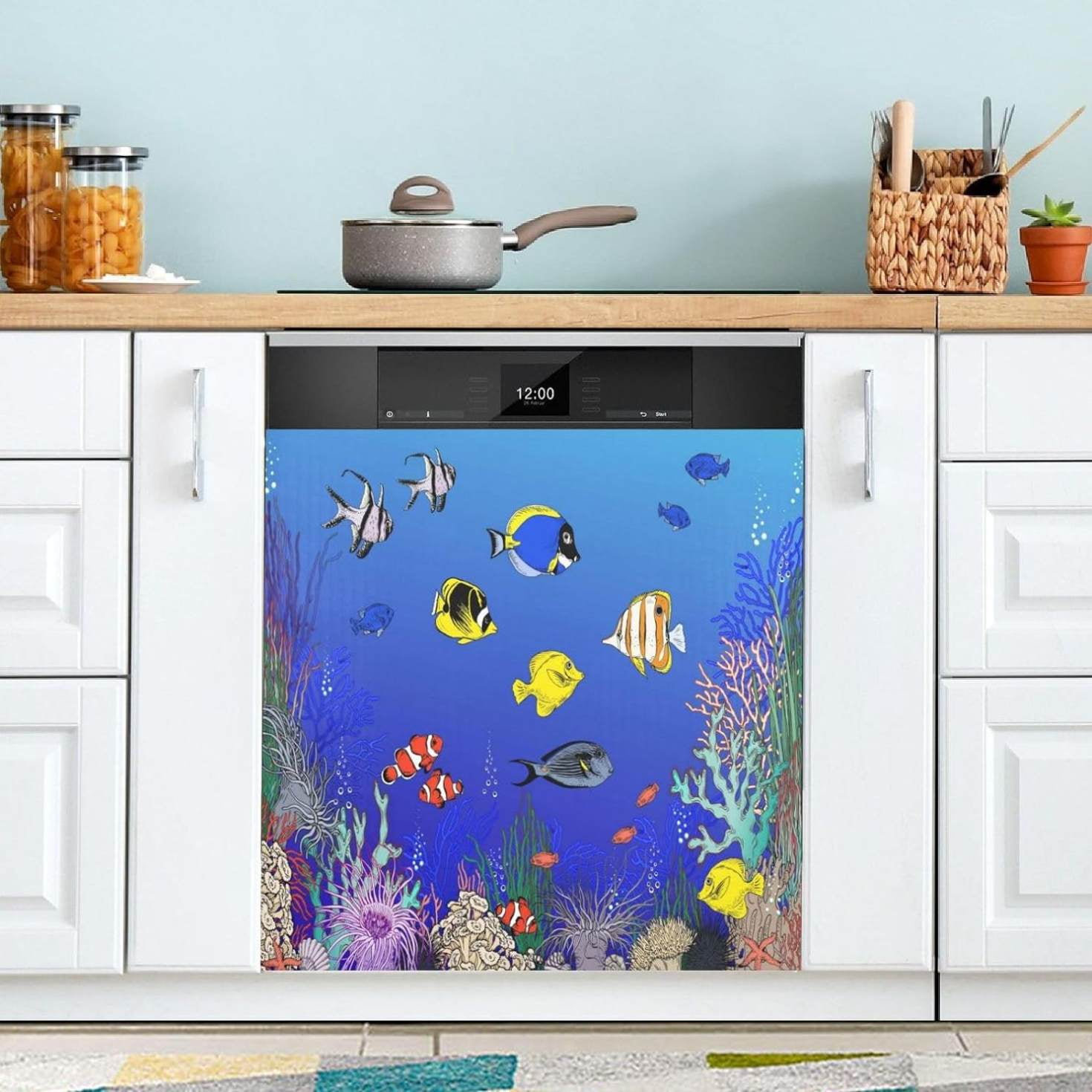 Coolnut Colorful Coral Reef with Tropical Fishes Dishwasher Magnet ...