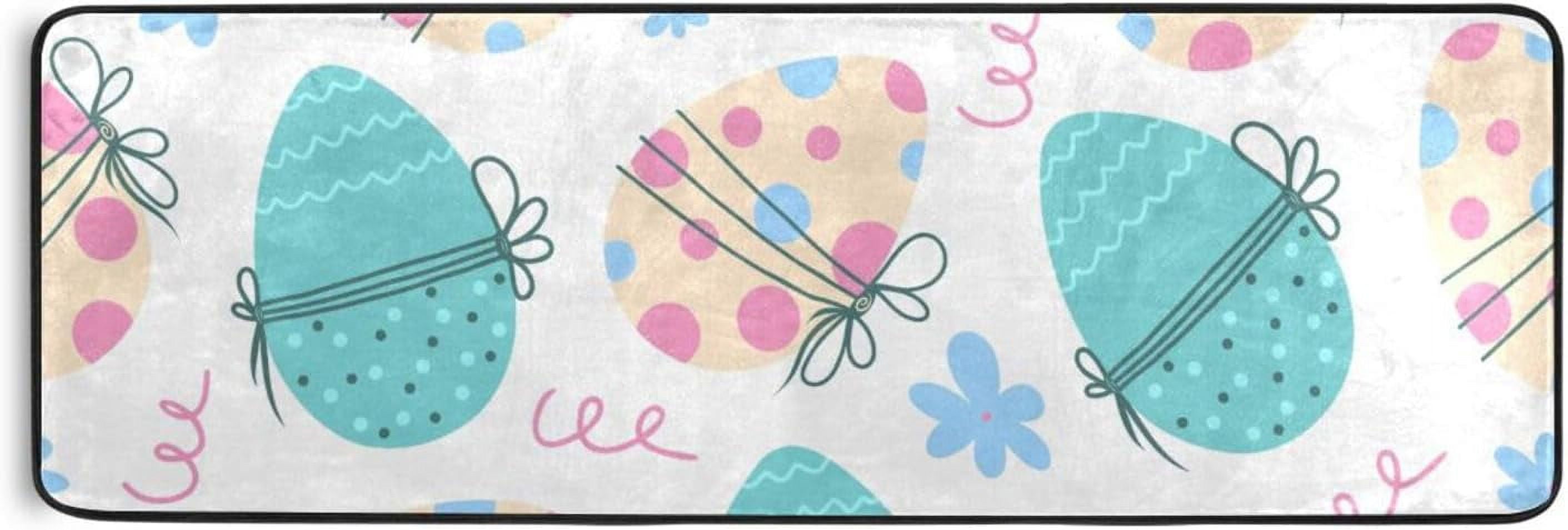 Coolnut Colorful Easter Eggs Area Rug - 2' x 6' Washable Runner Rugs ...