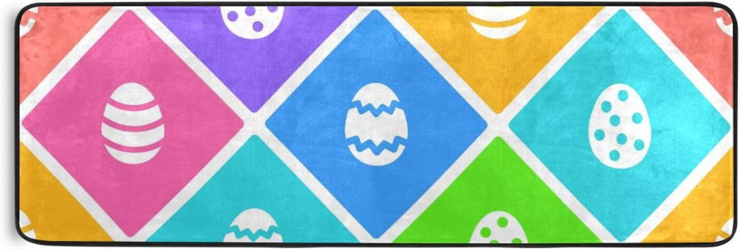 Coolnut Colorful Easter Eggs Area Rug - 2' x 6' Washable Runner Rugs ...