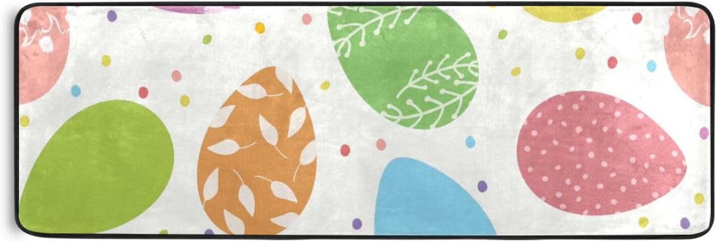 Coolnut Colorful Easter Eggs Area Rug - 2' x 6' Washable Runner Rugs ...