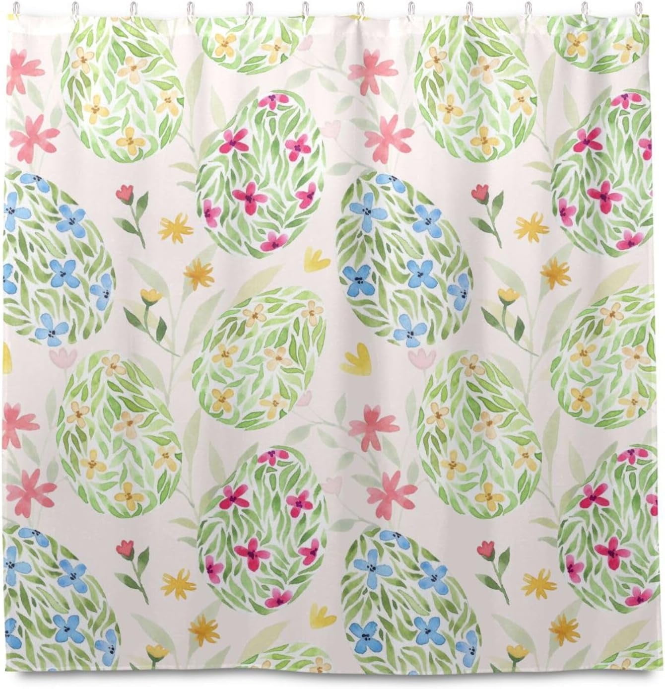 Coolnut Colorful Easter Eggs Shower Curtain - 72x72 Inch Waterproof ...