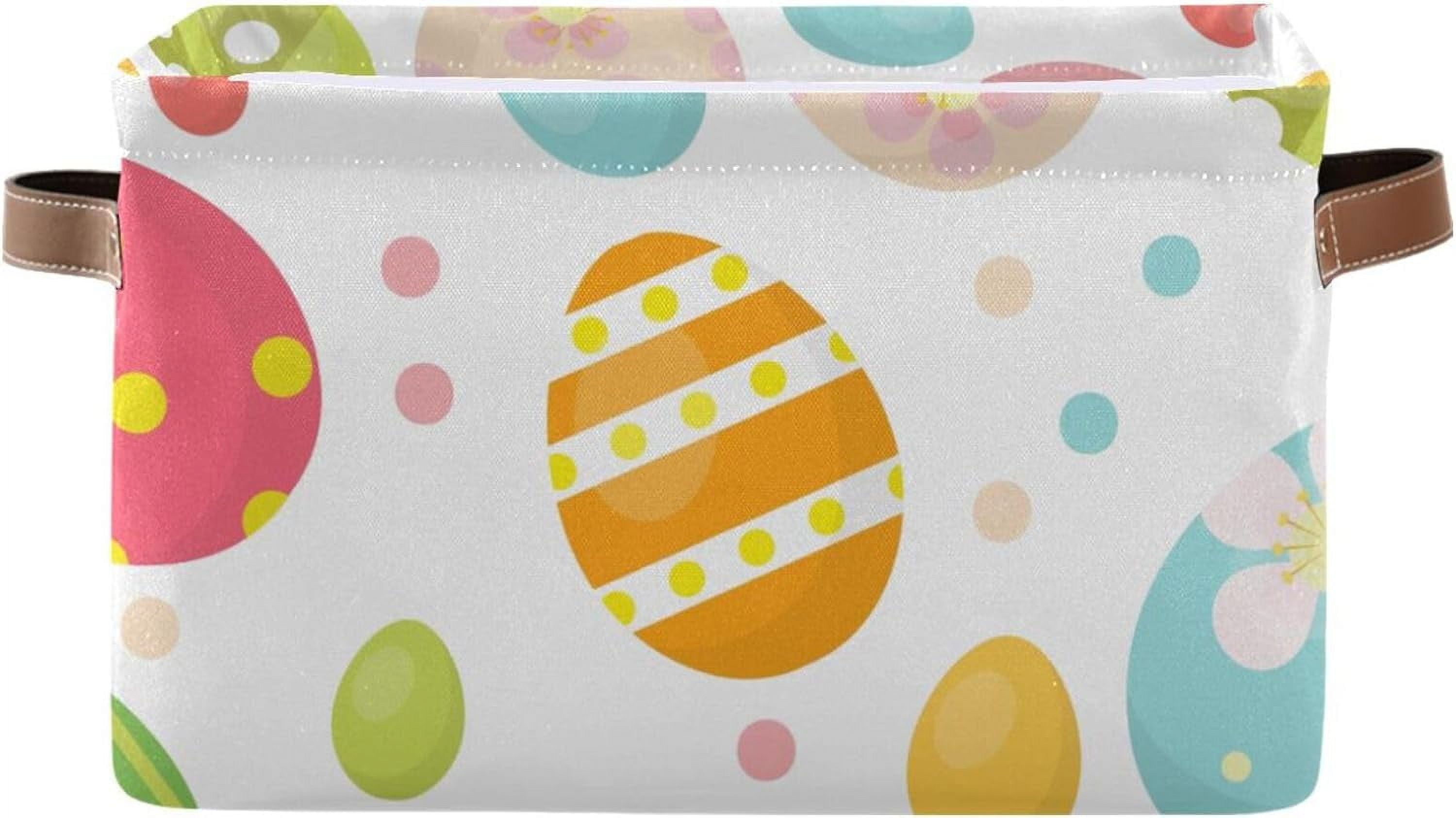 Coolnut Colorful Easter Eggs Storage Bins Foldable Canvas Fabric ...