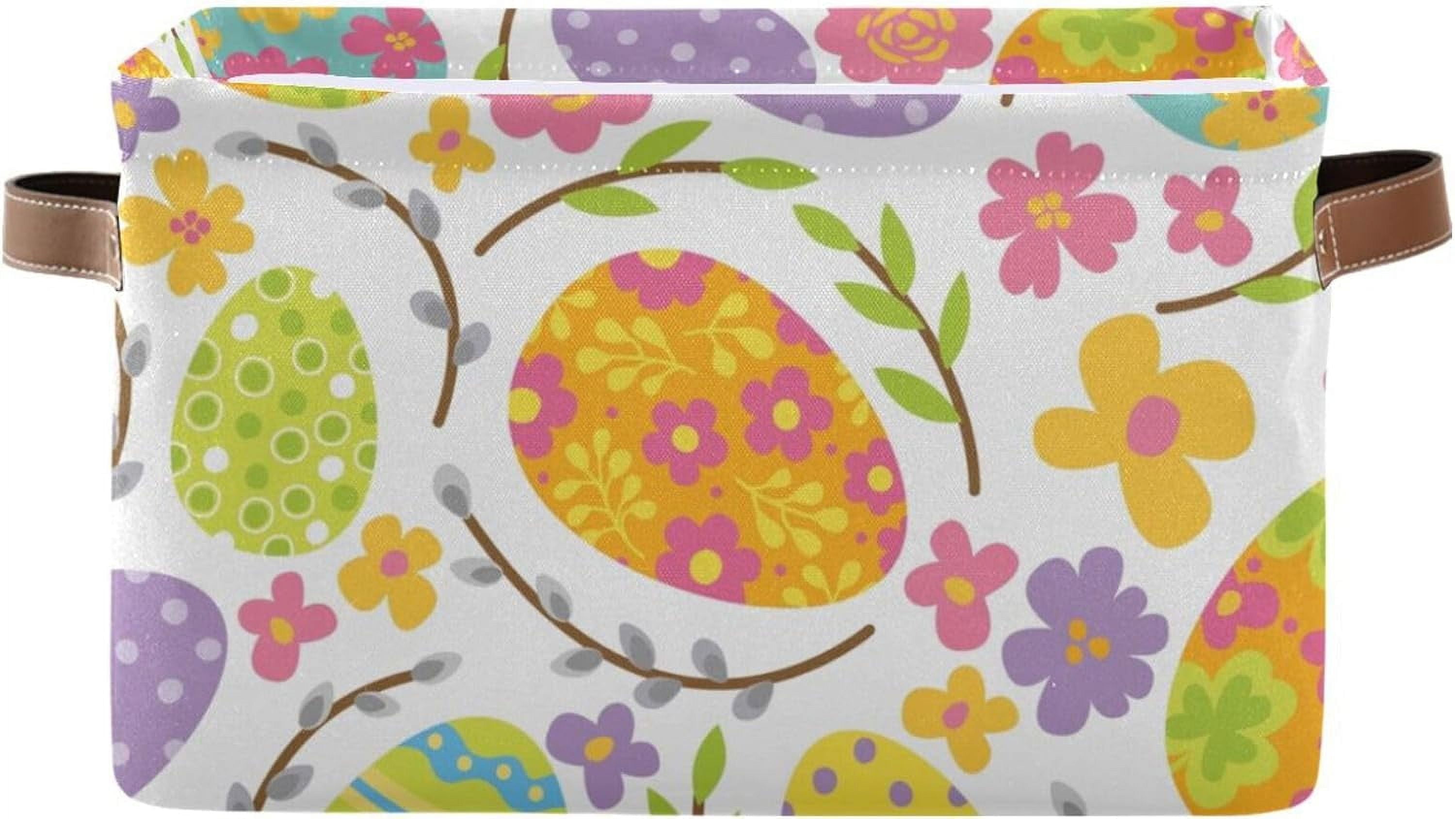 Coolnut Colorful Easter Eggs Storage Bins Foldable Canvas Fabric ...