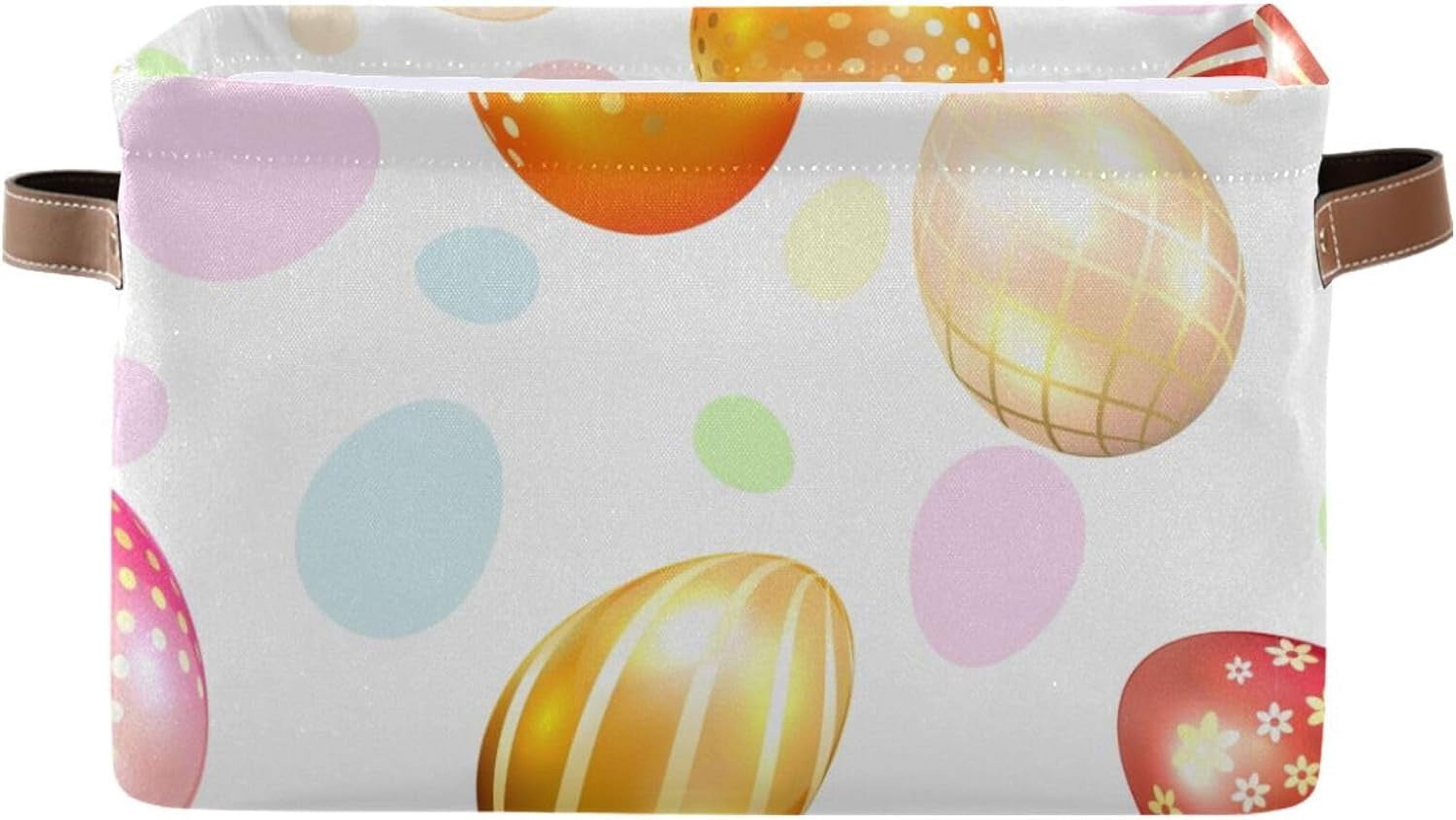 Coolnut Colorful Easter Eggs Storage Bins Foldable Canvas Fabric ...