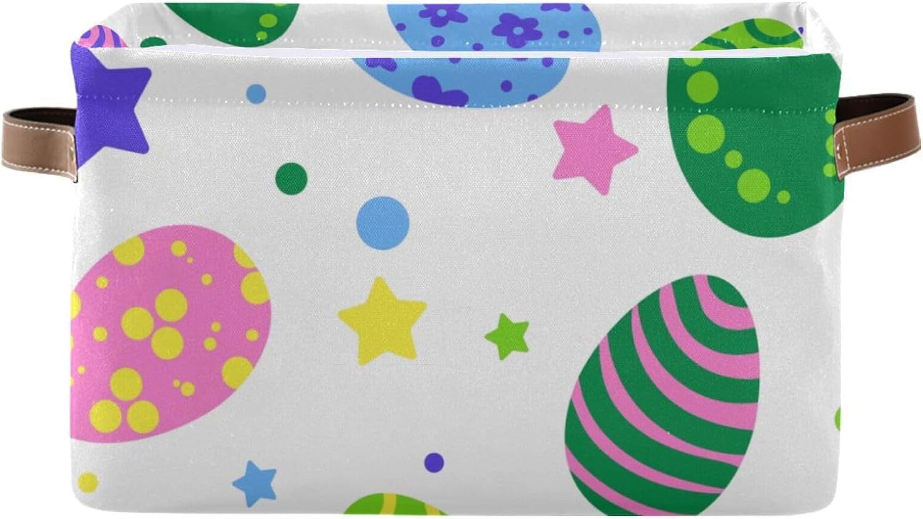 Coolnut Colorful Easter Eggs Storage Bins Foldable Canvas Fabric ...