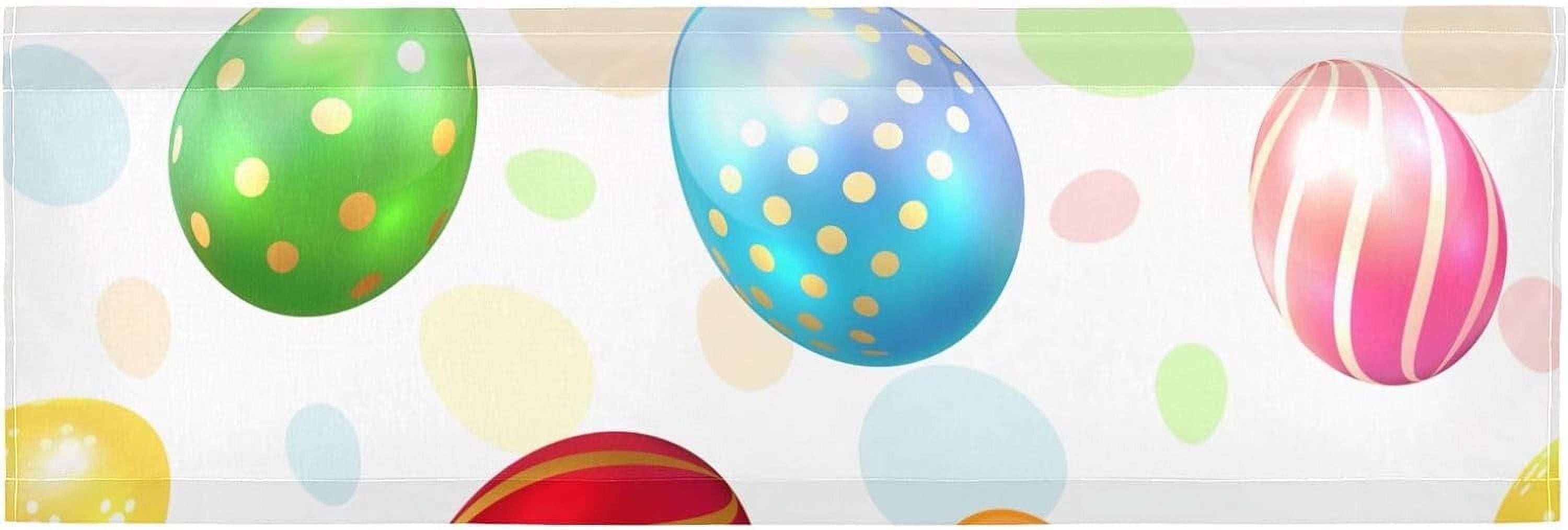 Coolnut Colorful Easter Eggs Valance Faux Linen Small Window Curtains ...