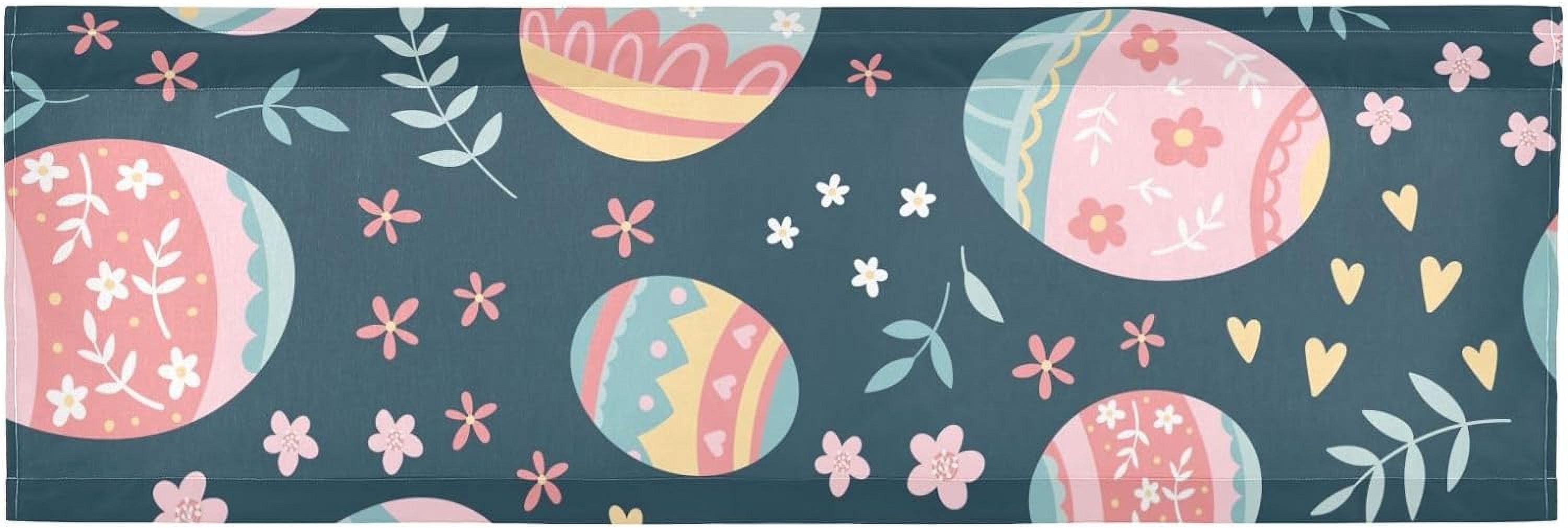 Coolnut Colorful Easter Eggs Valance Faux Linen Small Window Curtains ...