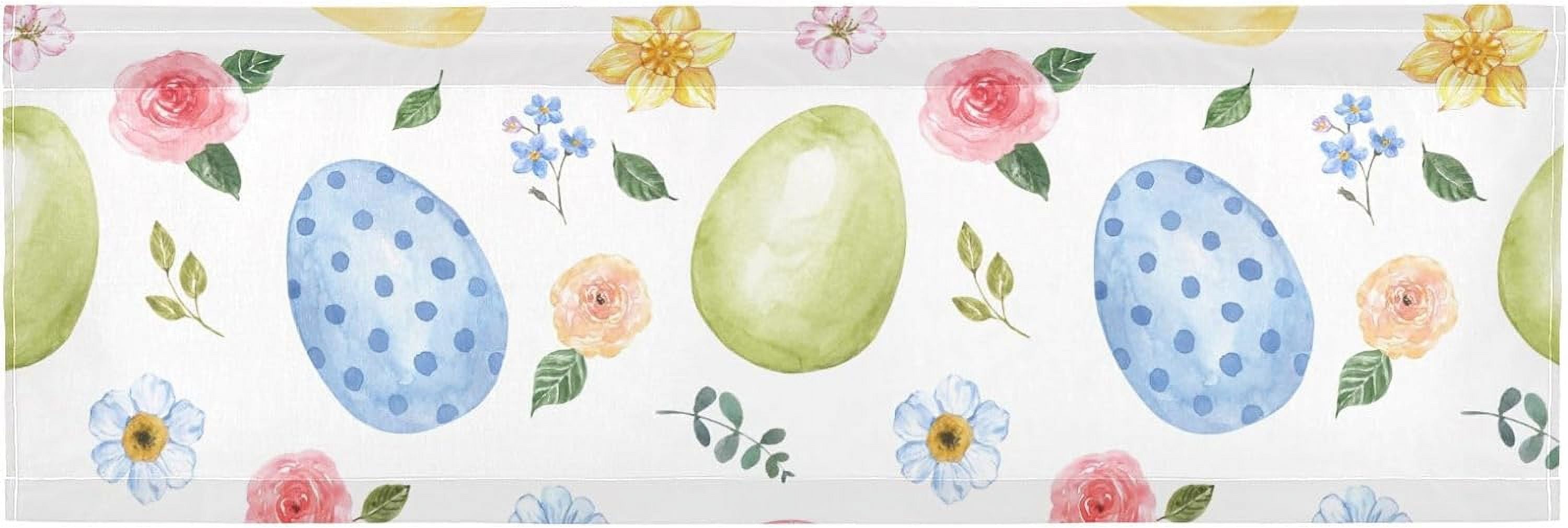 Coolnut Colorful Easter Eggs Valance Faux Linen Small Window Curtains ...